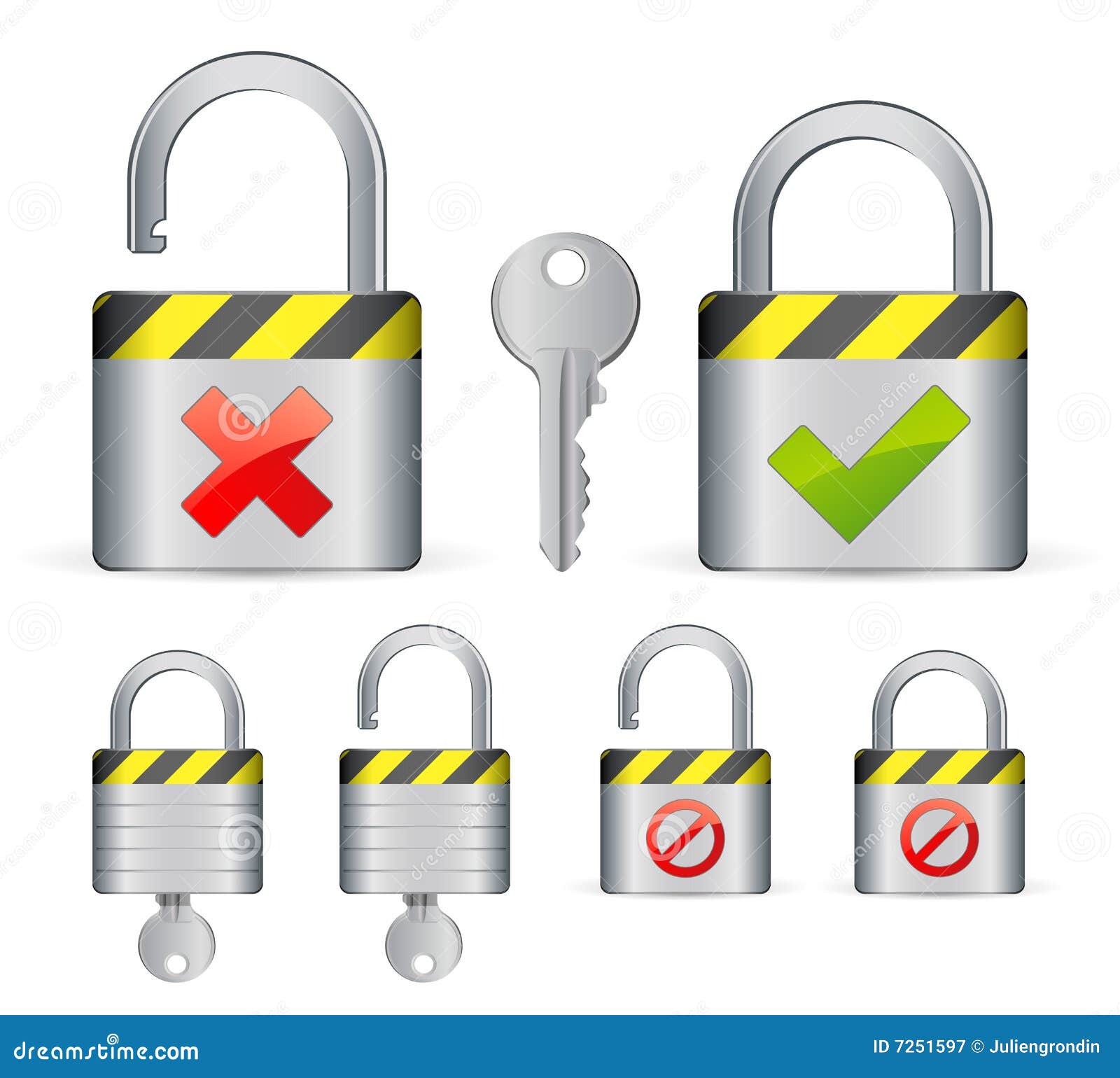 Sloten en sleutel vector illustratie. Illustration of vorm - 7251597