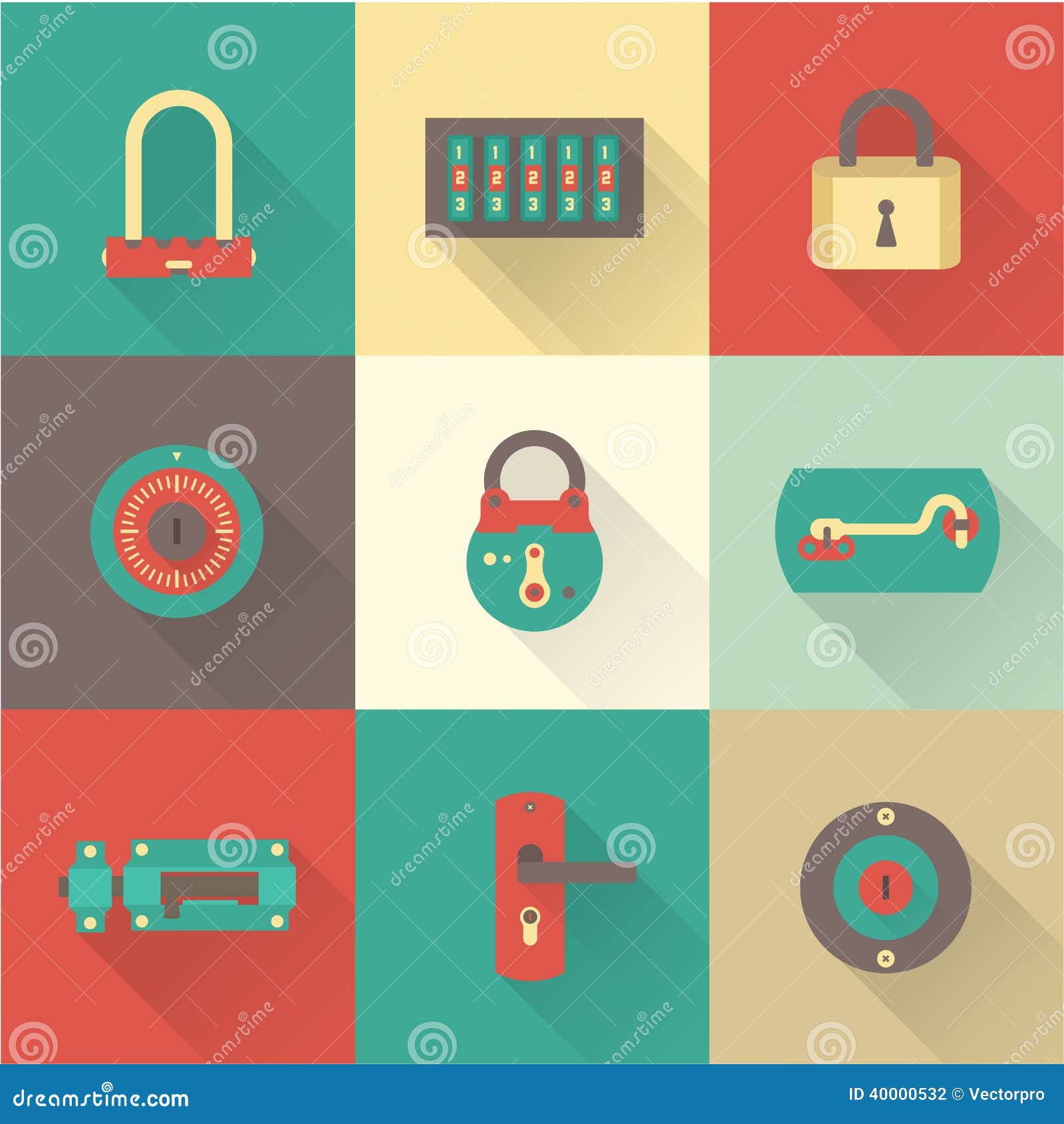 Slotenpictogrammen vector illustratie. Illustration of privacy - 40000532