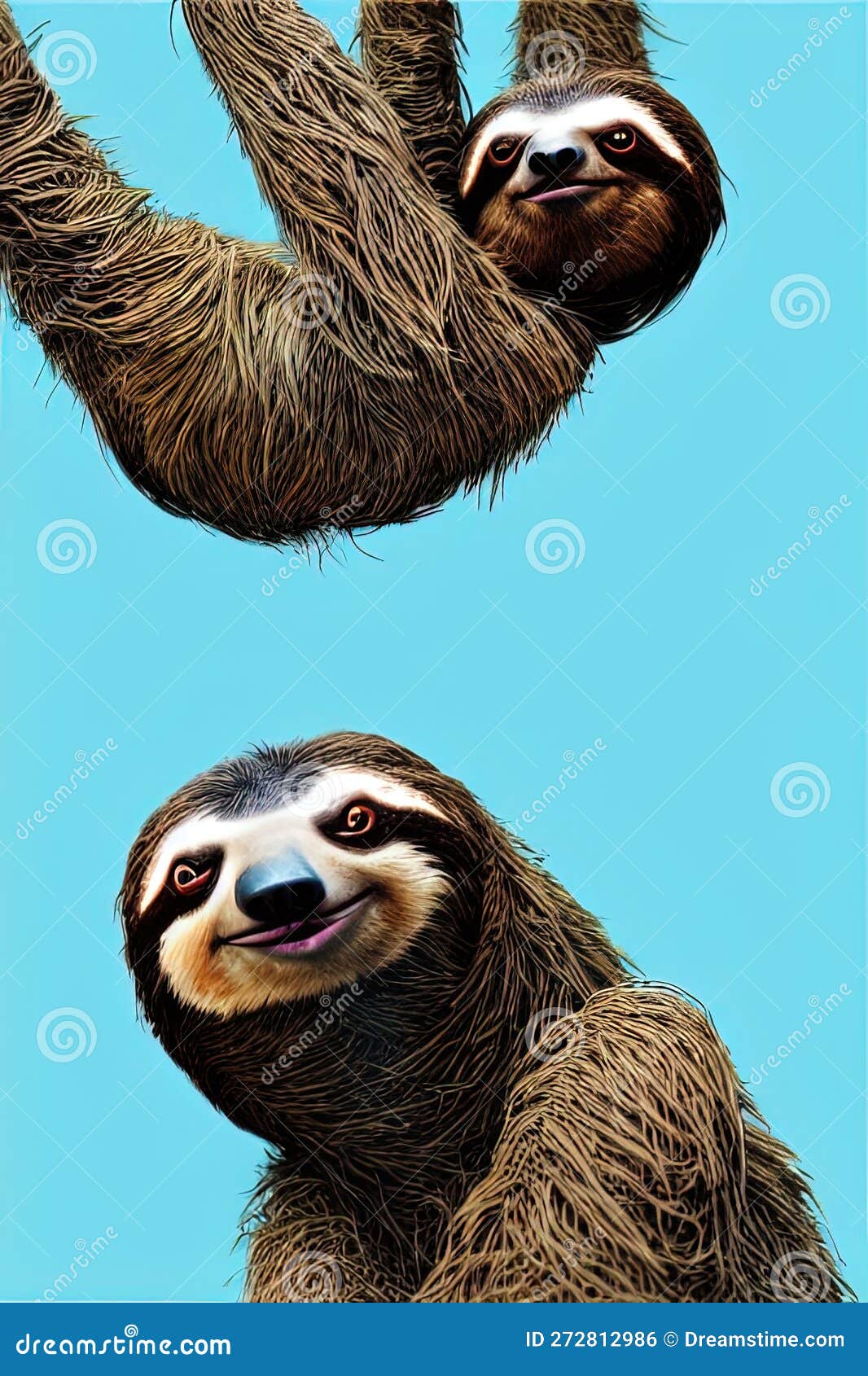 Sloth Animal. AI Generated. Stock Illustration - Illustration of panda ...