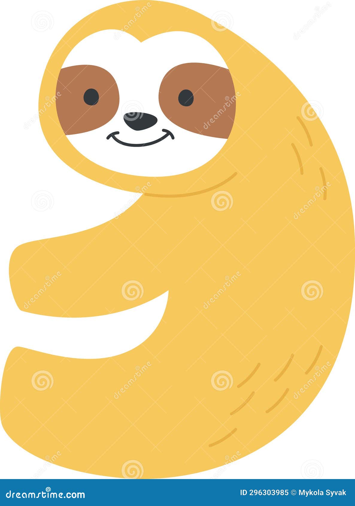 Sloth Animal Sitting stock illustration. Illustration of sloth - 296303985