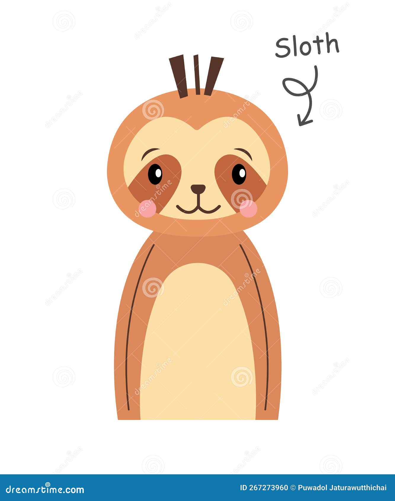 Sloth Cartoon Character Expressing Different Emotions Vector Set ...