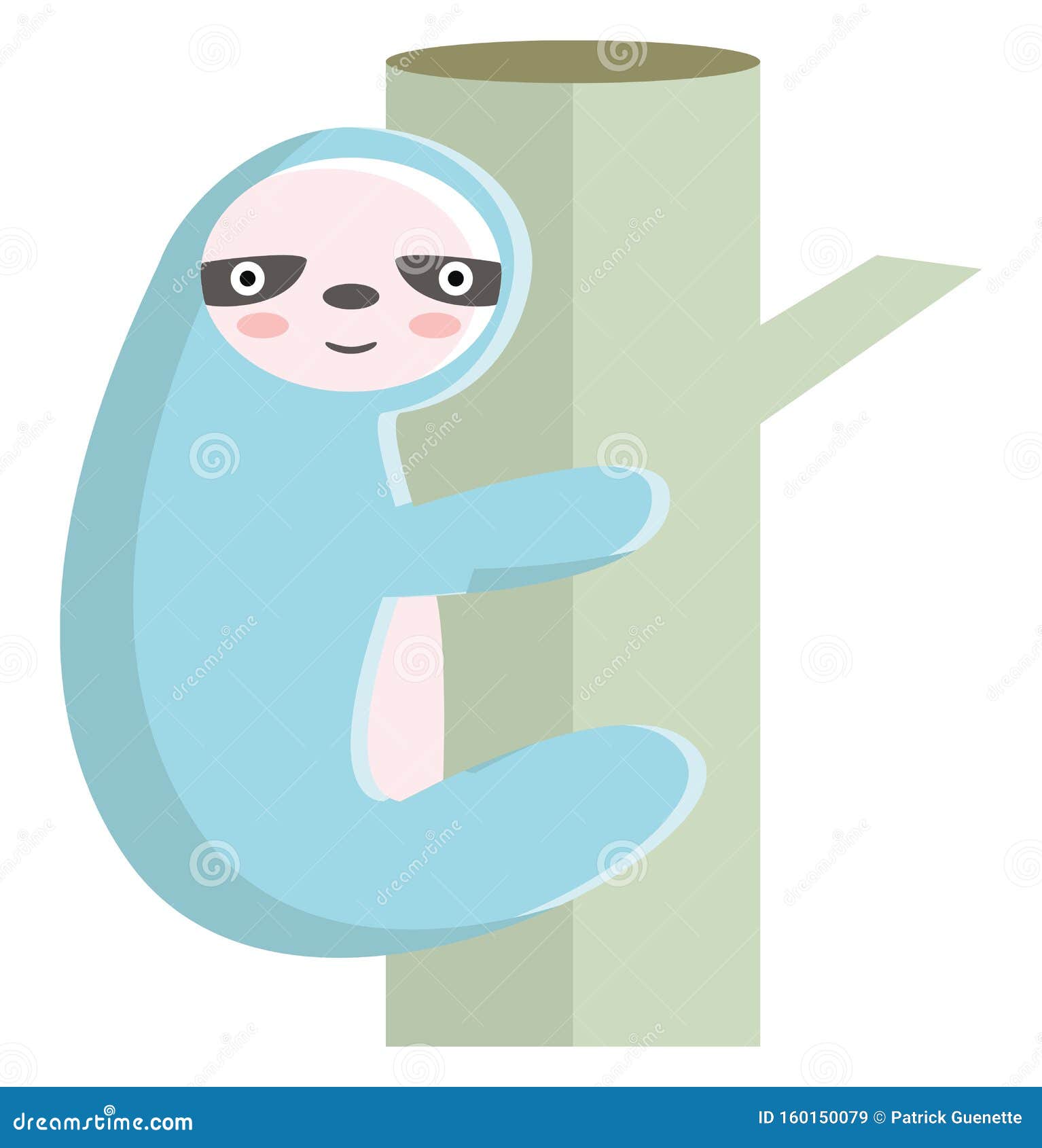 A Sloth Climbing Bamboo Tree Vector or Color Illustration Stock Vector ...