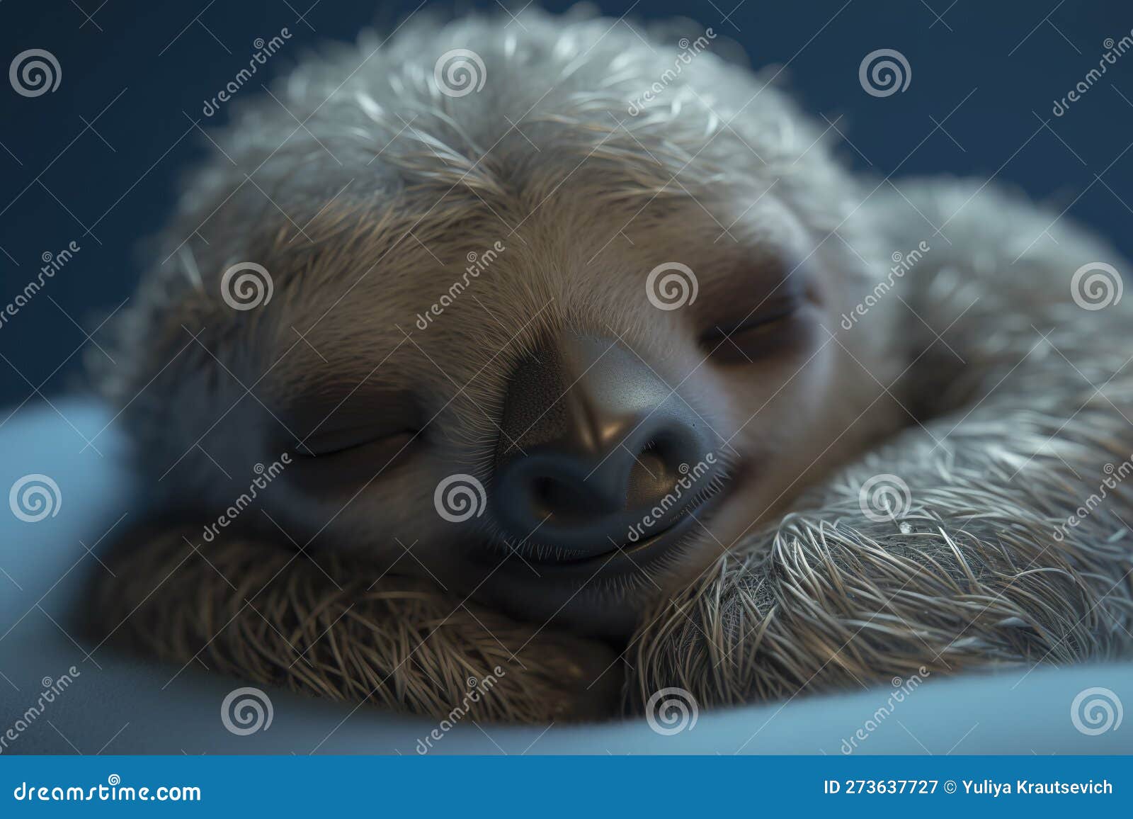 Sloth Cub Sleep. Generative AI Stock Illustration - Illustration of ...