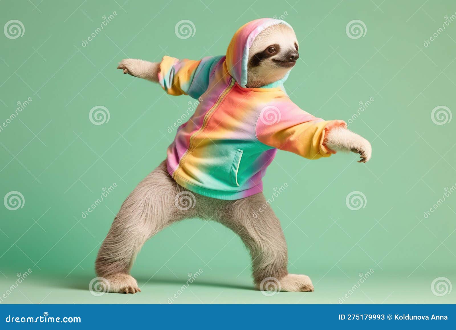 A Sloth Dressed in Sportswear that is Going Exercises, Created with ...
