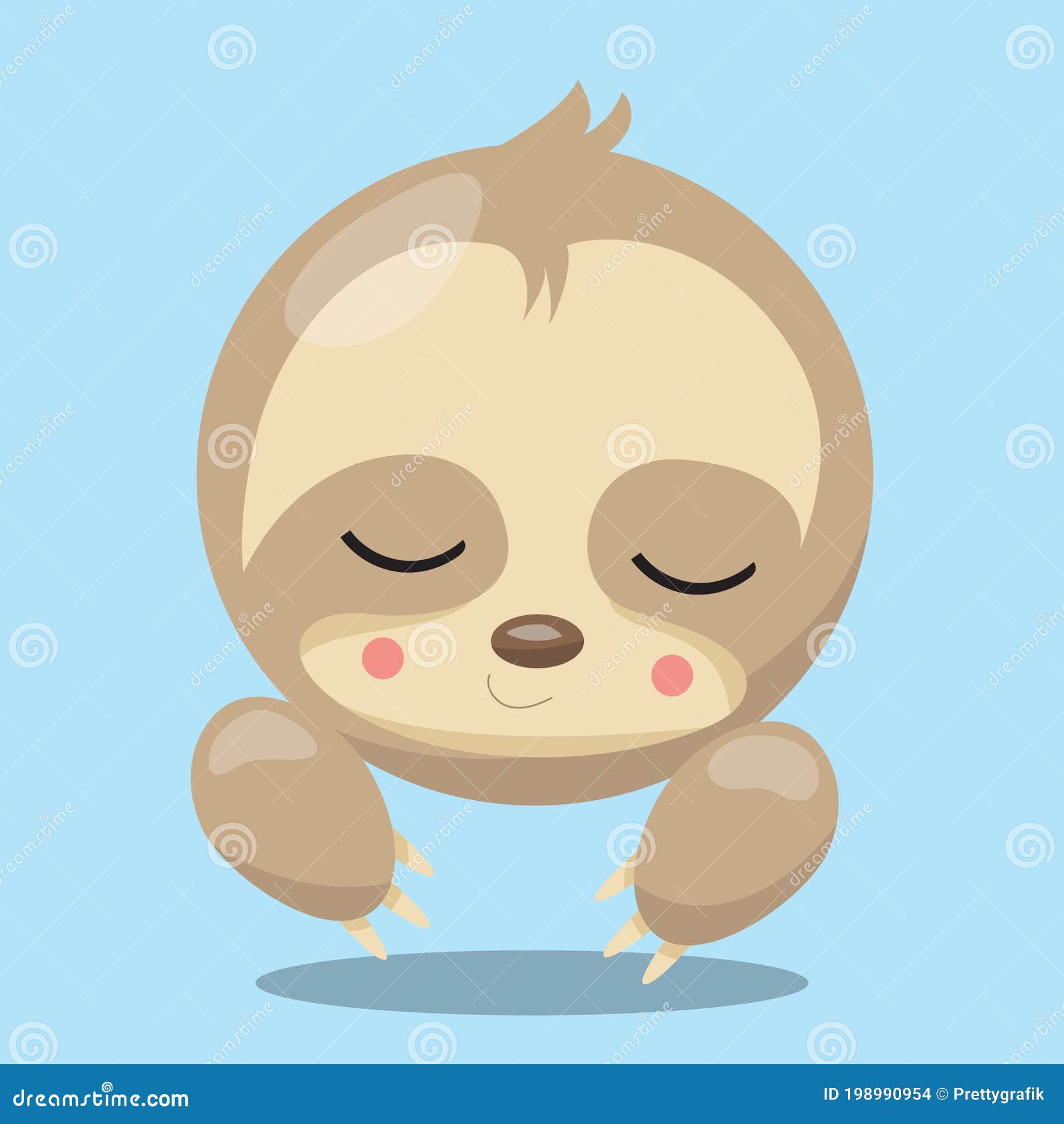 Sloth face 08 stock vector. Illustration of cartoon - 198990954