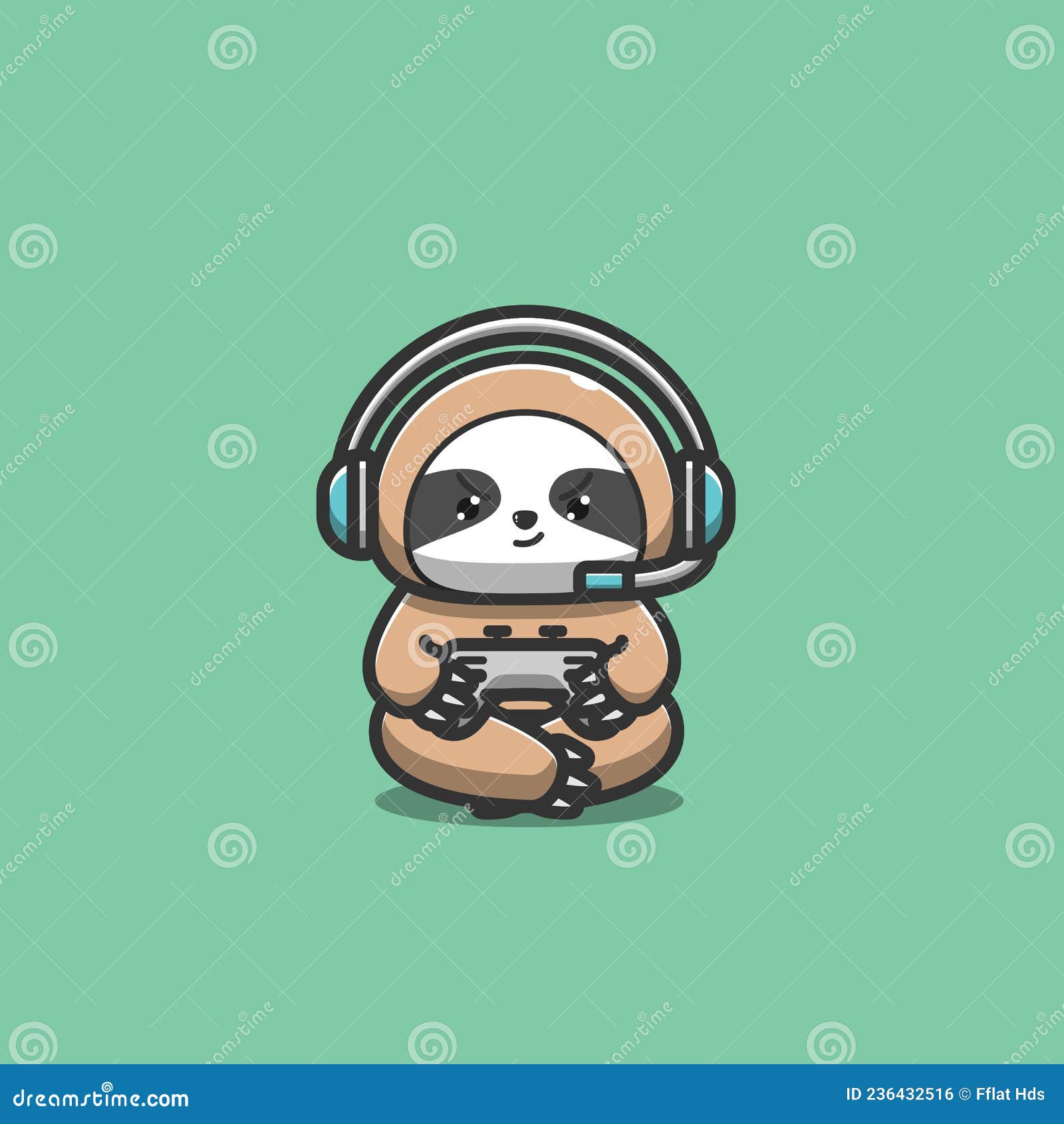 Sloth Gamer Use Game Control Stock Vector - Illustration of cartoon ...