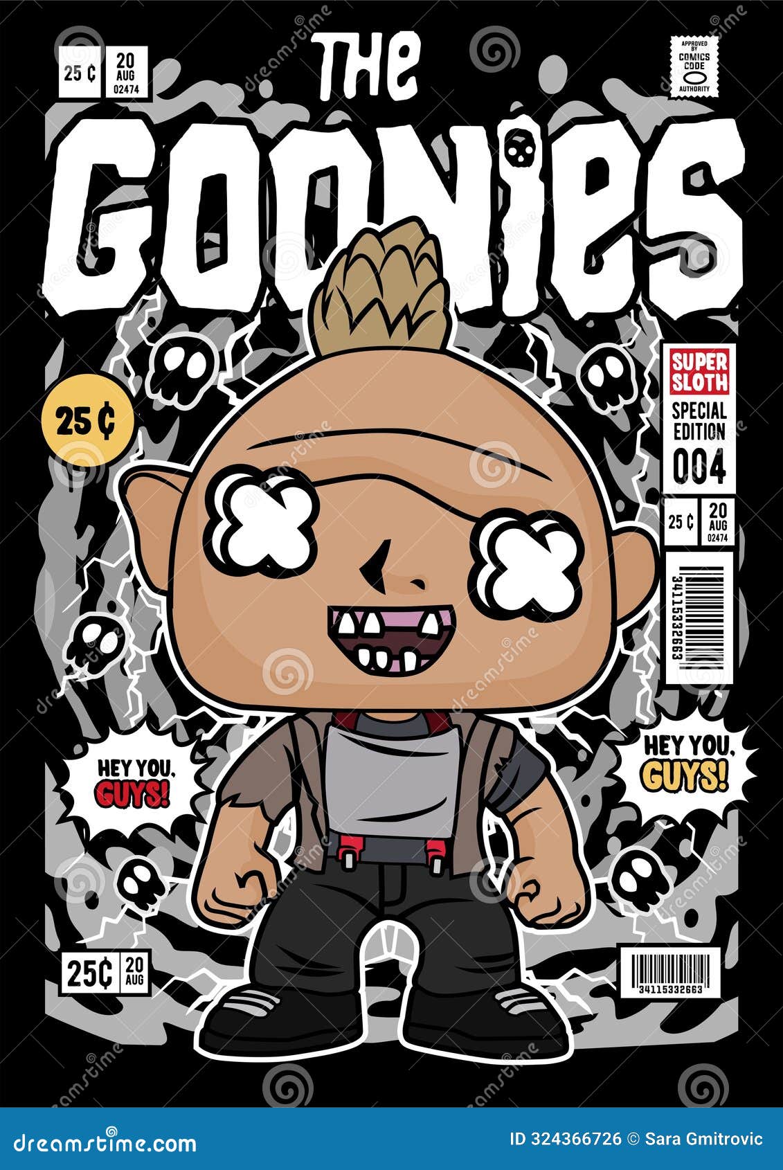 Sloth the Goonies stock illustration. Illustration of person - 324366726