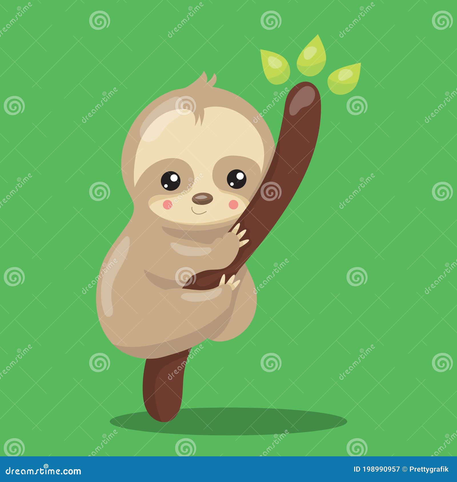 Sloth hug 07 stock vector. Illustration of cartoon, vector - 198990957