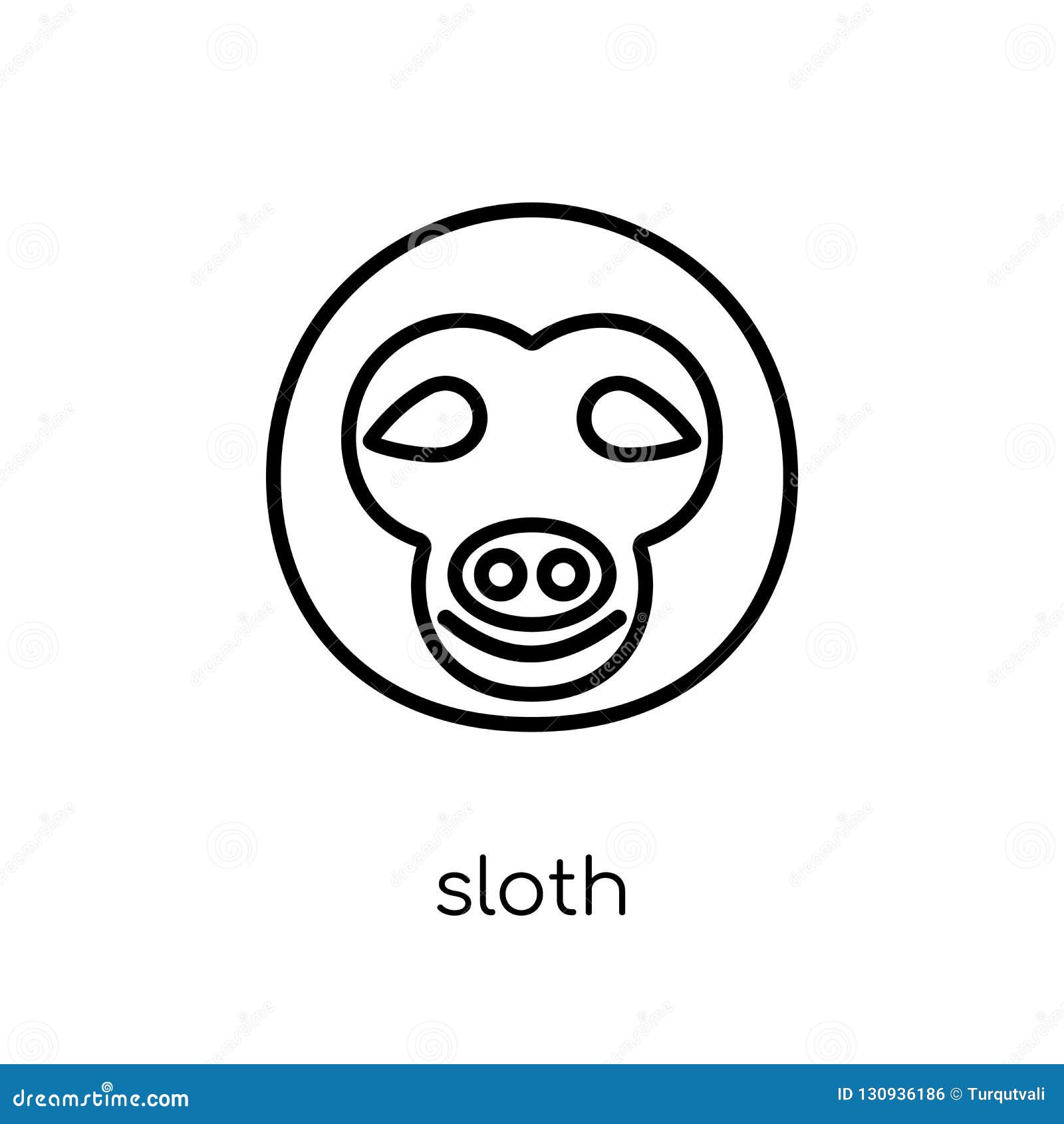 Sloth Icon. Trendy Modern Flat Linear Vector Sloth Icon on White Stock ...