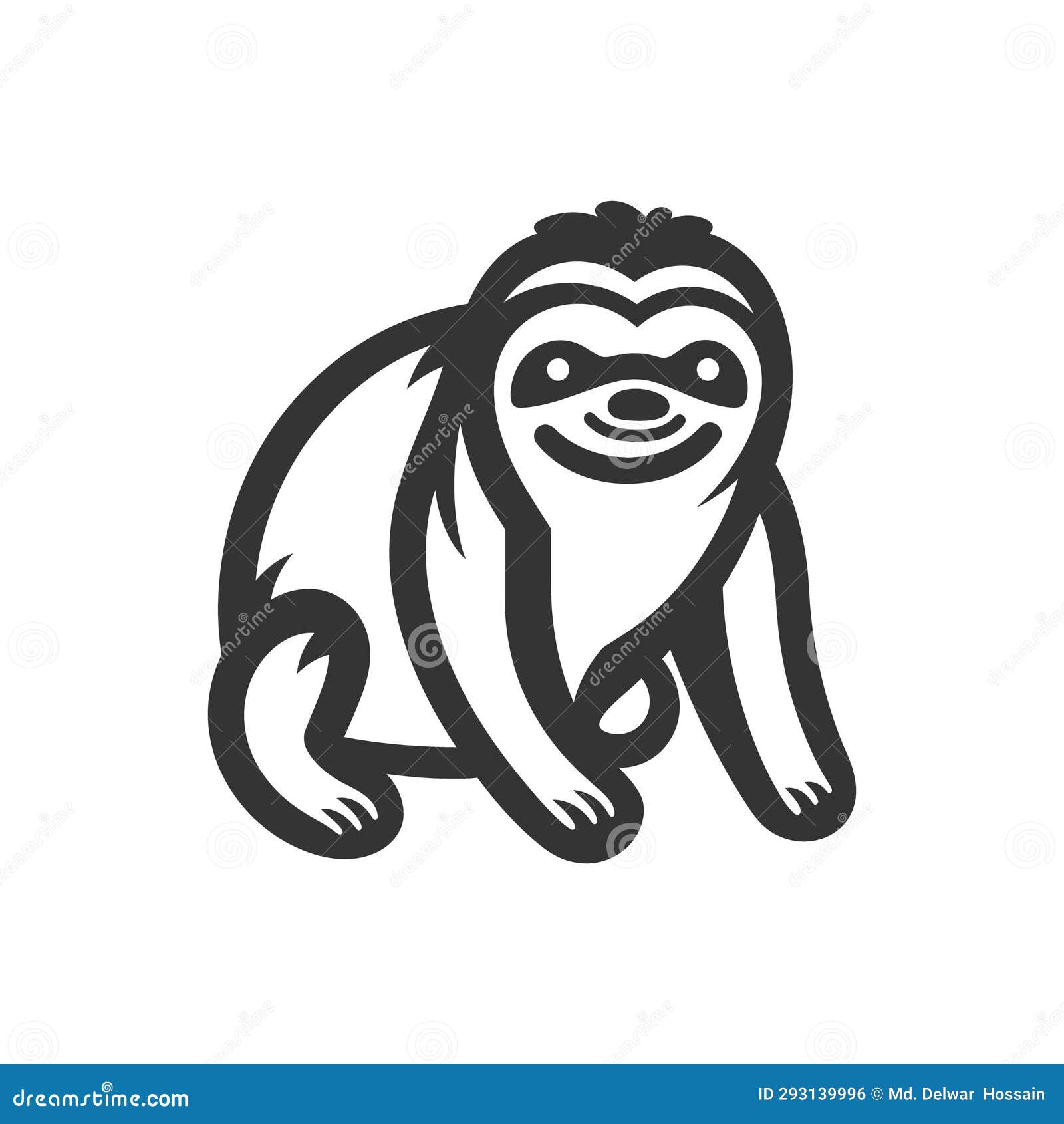 Sloth icon stock vector. Illustration of tropical, calligraphy - 293139996