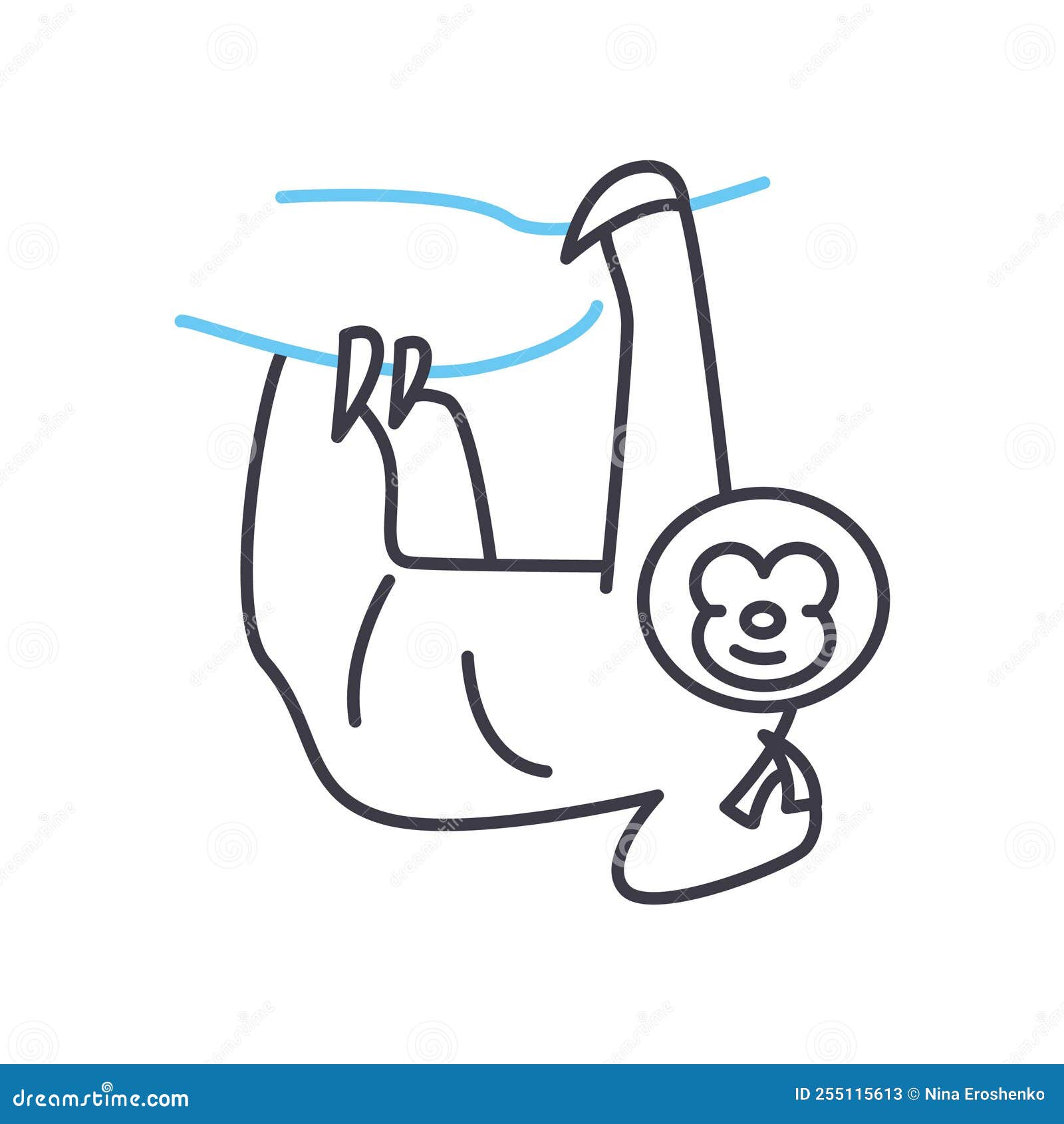 Sloth Line Icon, Outline Symbol, Vector Illustration, Concept Sign ...