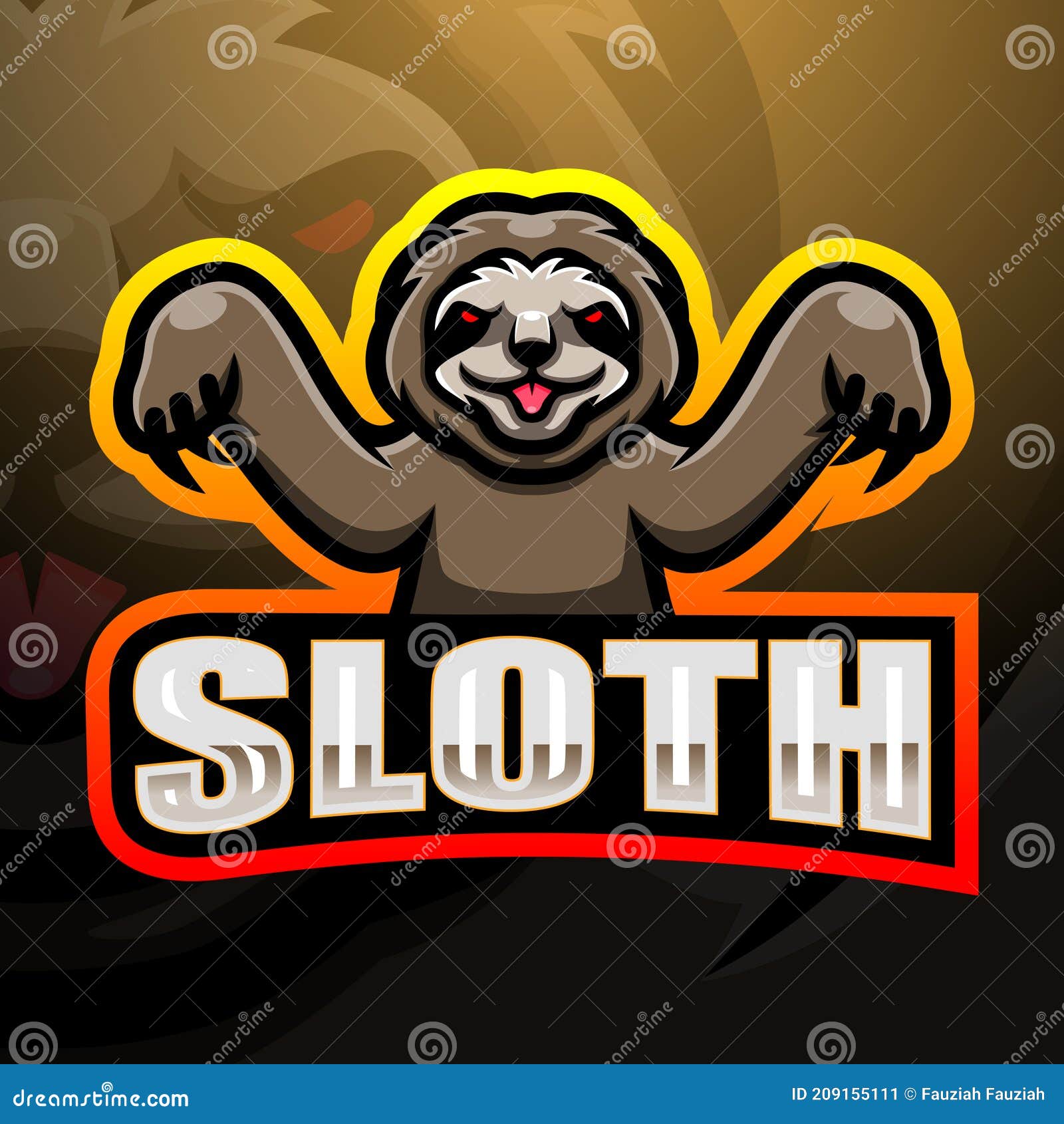 Sloth Mascot Logo Design Cartoon Vector | CartoonDealer.com #250107969