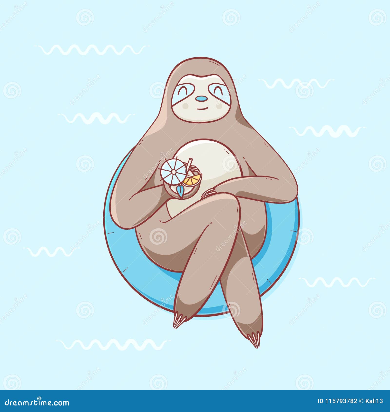 Sloth stock vector. Illustration of happy, humorous - 115793782