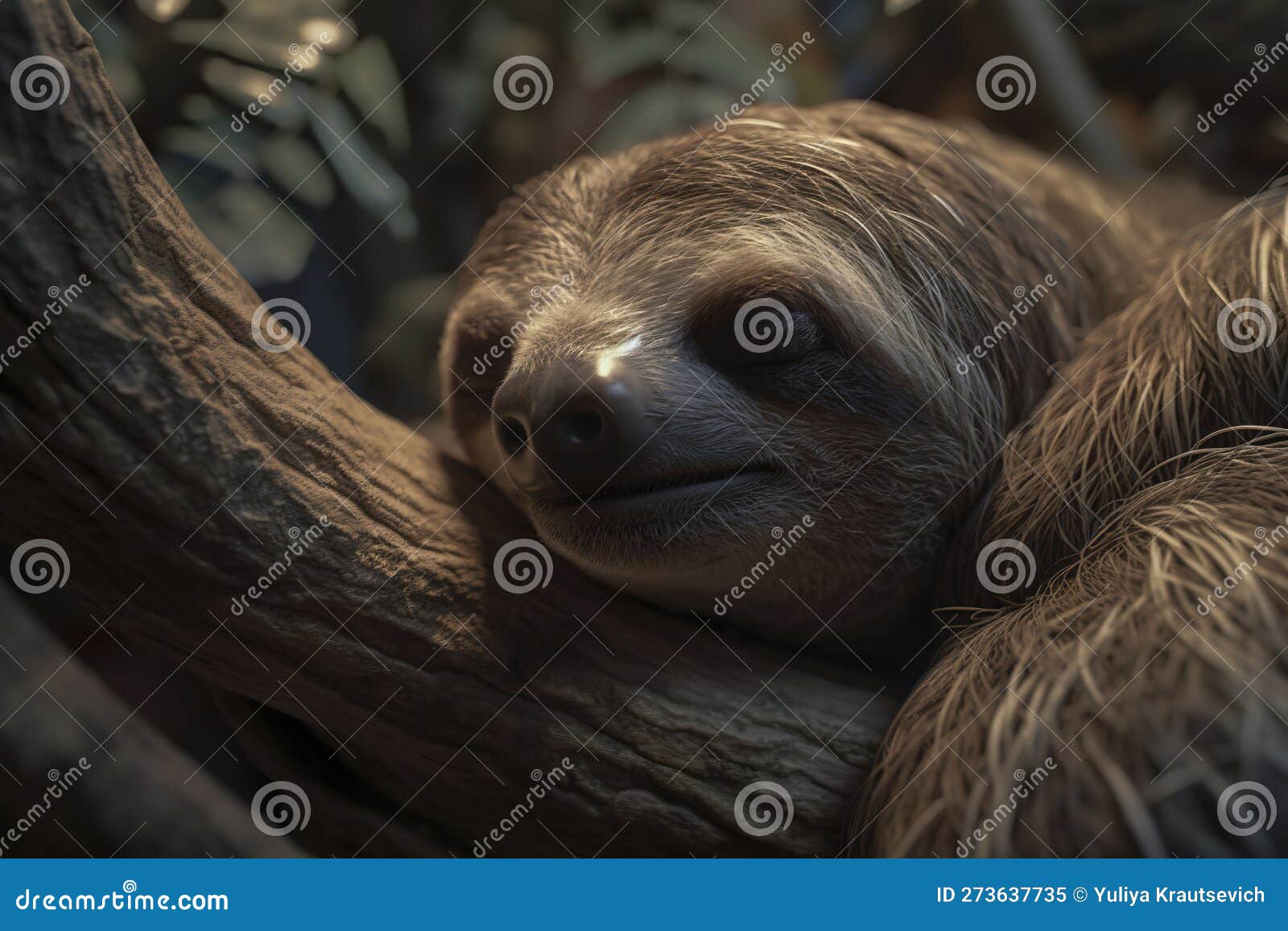 Sloth sleep. Generative AI stock illustration. Illustration of animal ...