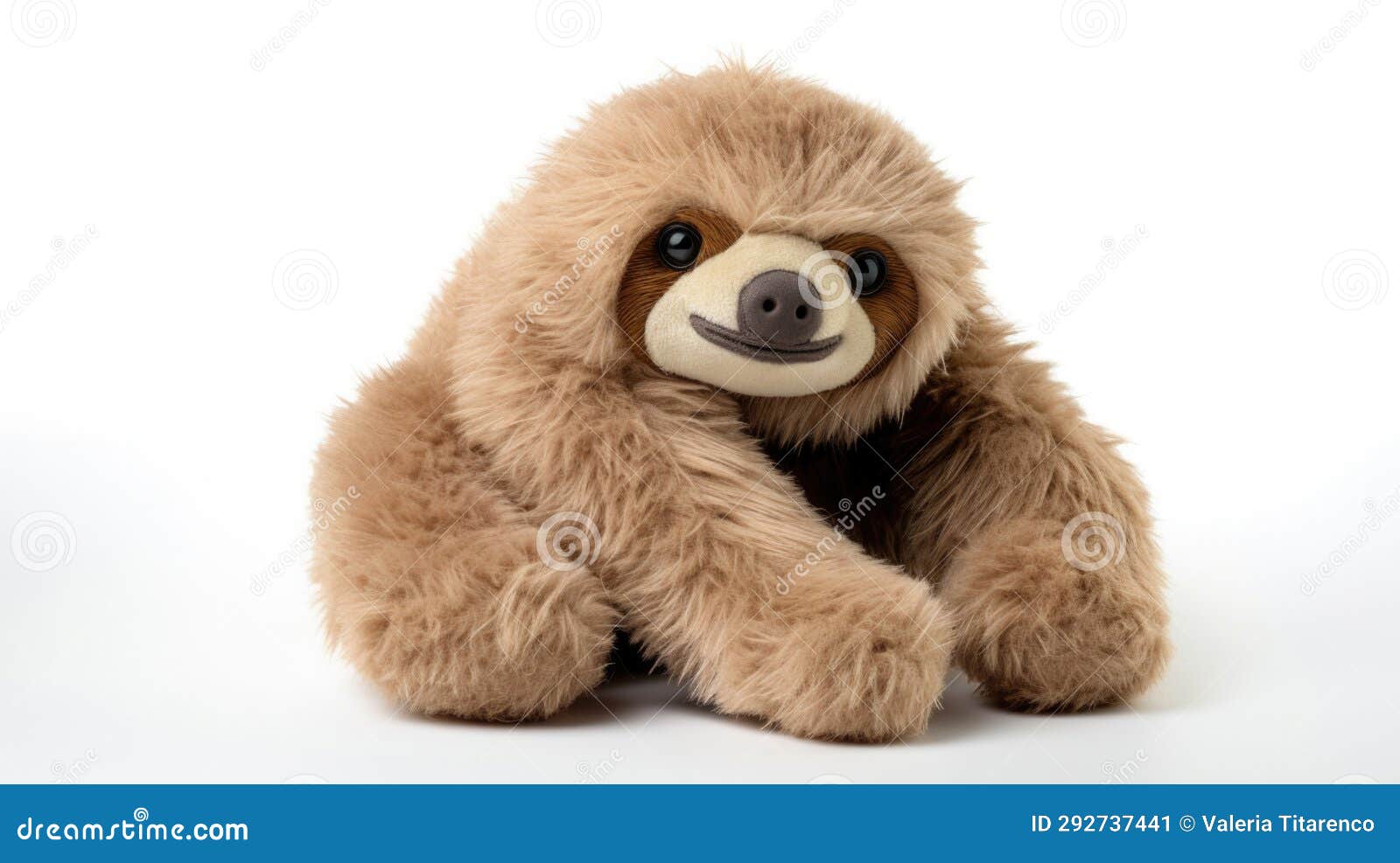 Sloth Soft Toy on a White Background, Cut Stock Image - Image of cute ...