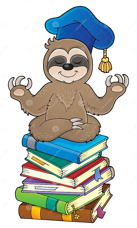 Sloth Teacher Theme Image 3 Stock Vector - Illustration of meditation ...
