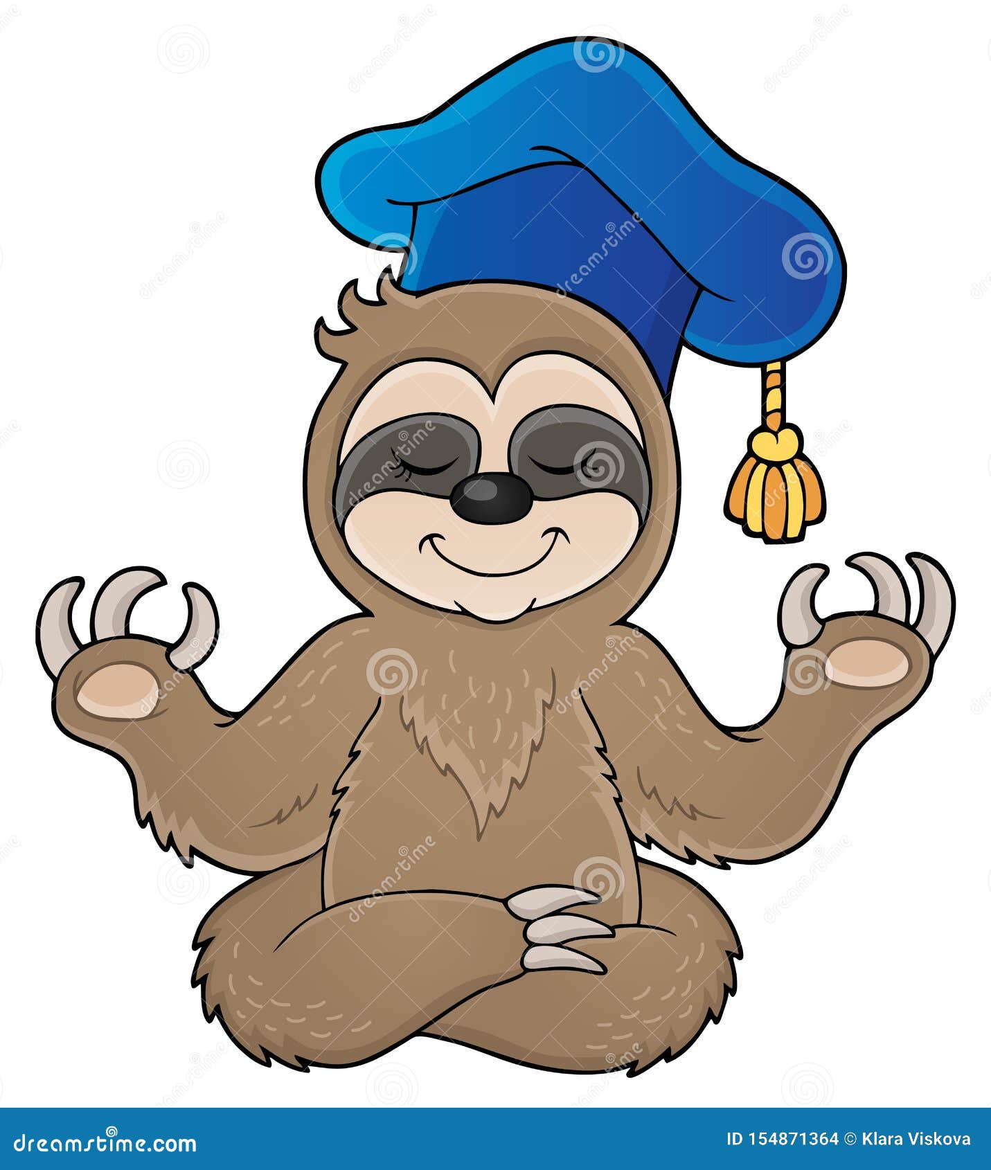 Sloth Teacher Theme Image 1 Stock Vector - Illustration of meditate ...