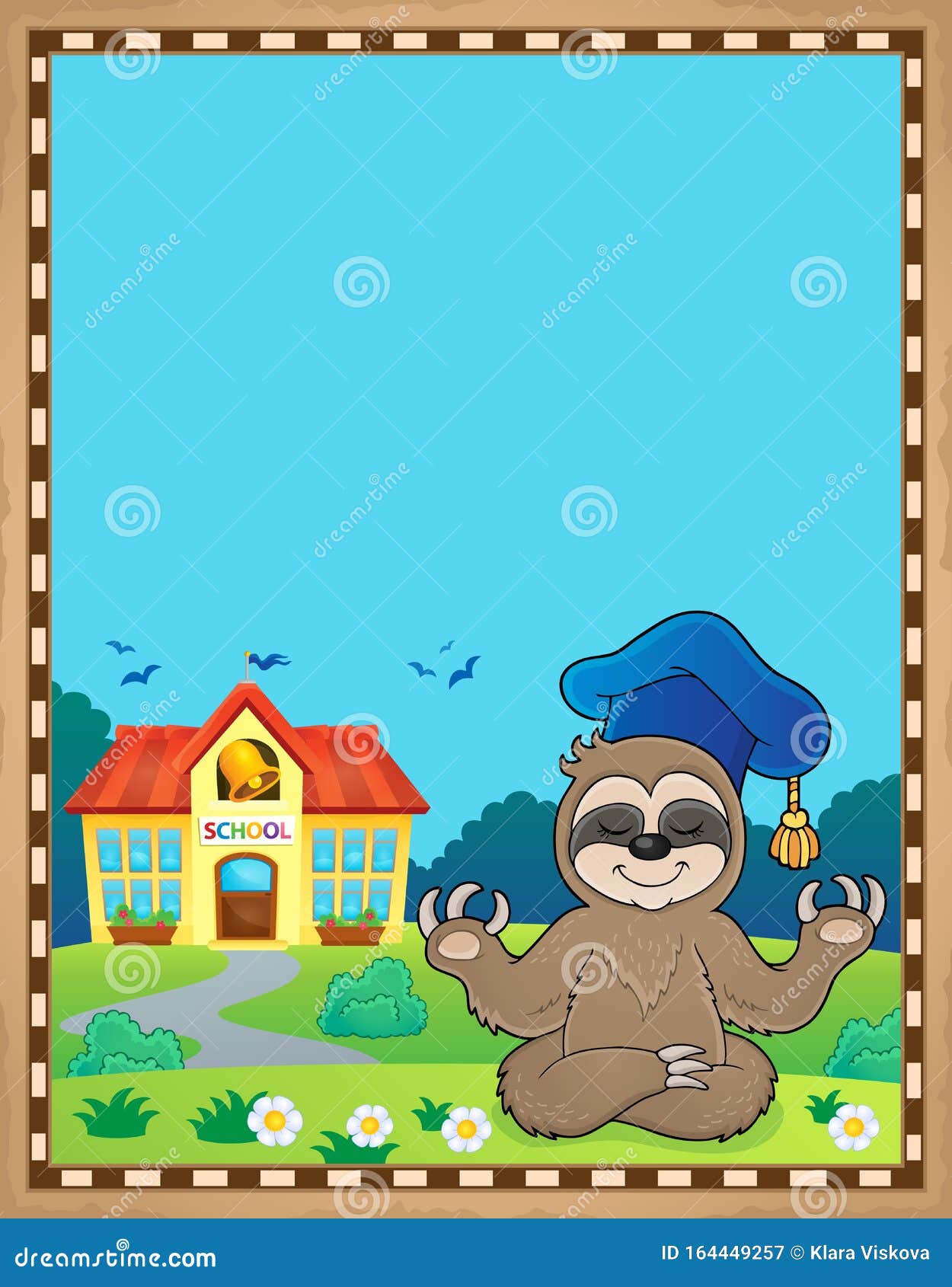 Sloth Teacher Theme Parchment 1 Stock Vector - Illustration of learning ...