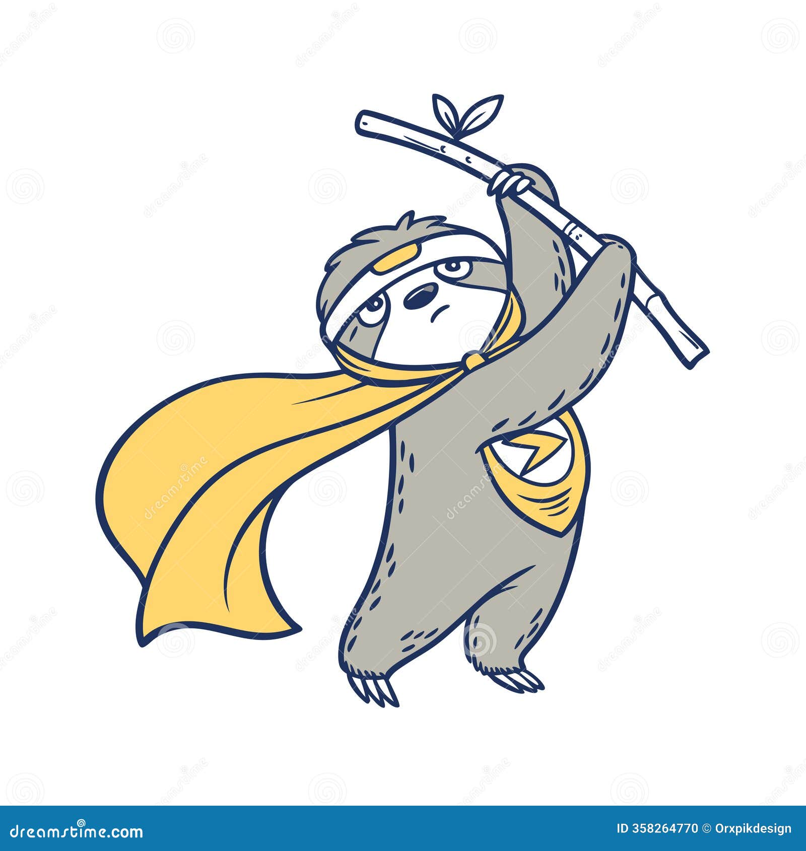 Sloth Teaching Despite Starving Condition Stock Illustration ...