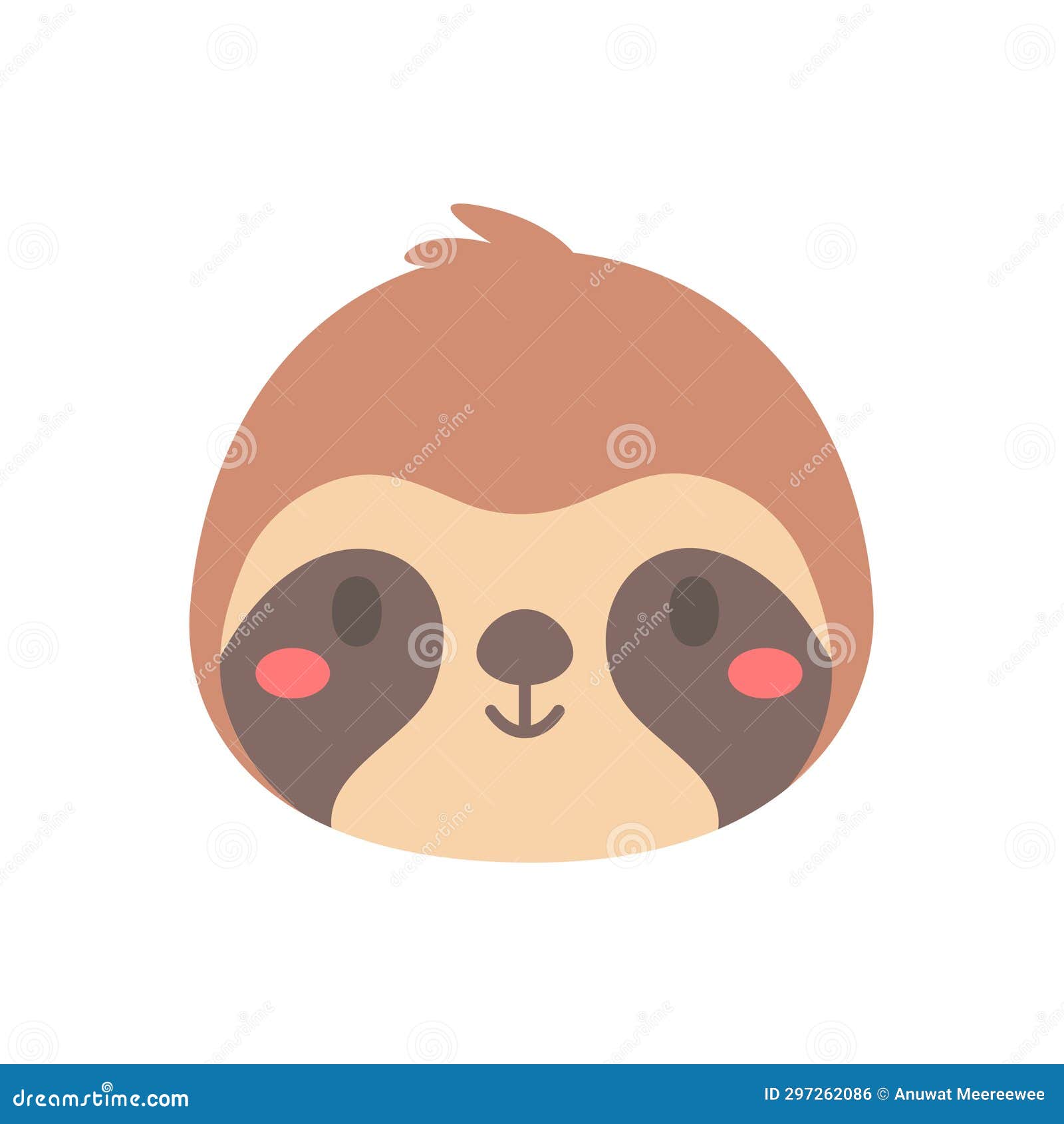 Sloth Vector. Cute Animal Face Design for Kids Stock Vector ...