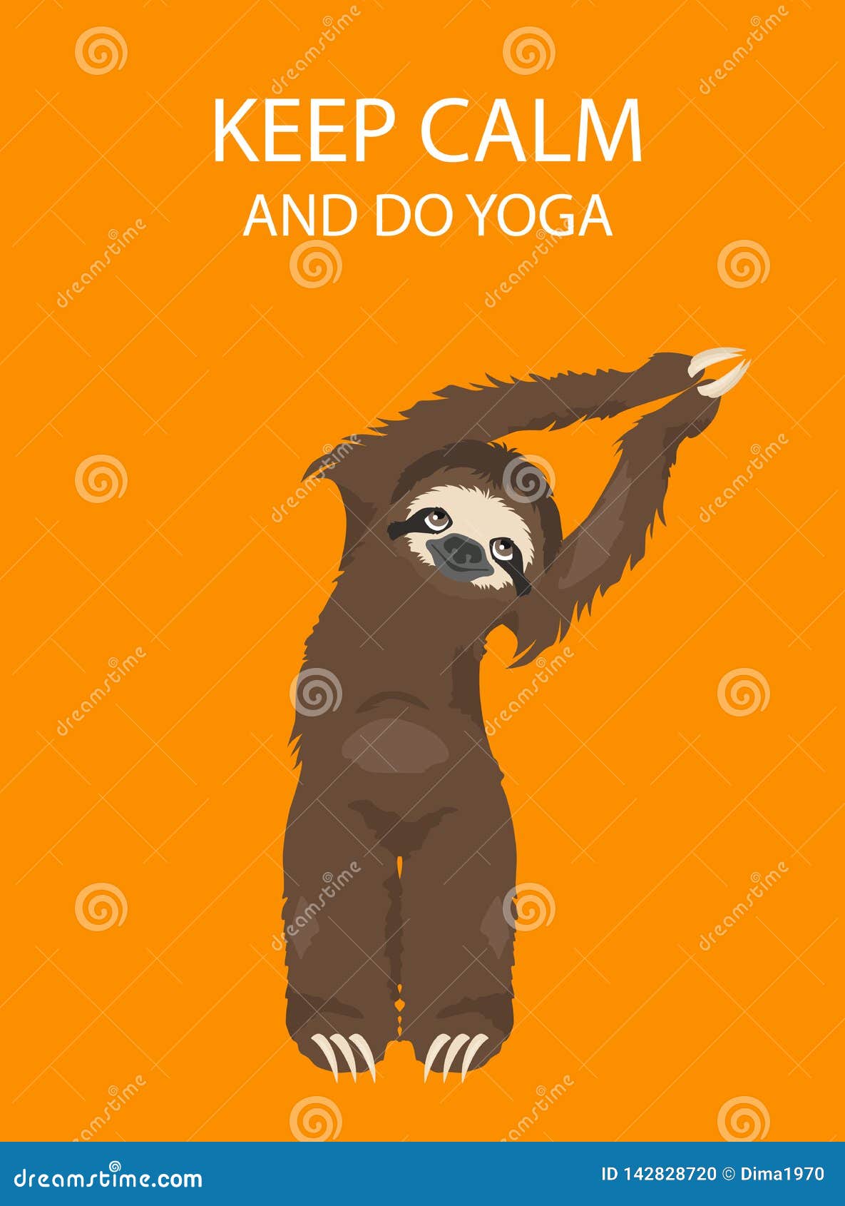 Sloth Yoga Collection. Funny Cartoon Animals in Different Postures Set ...