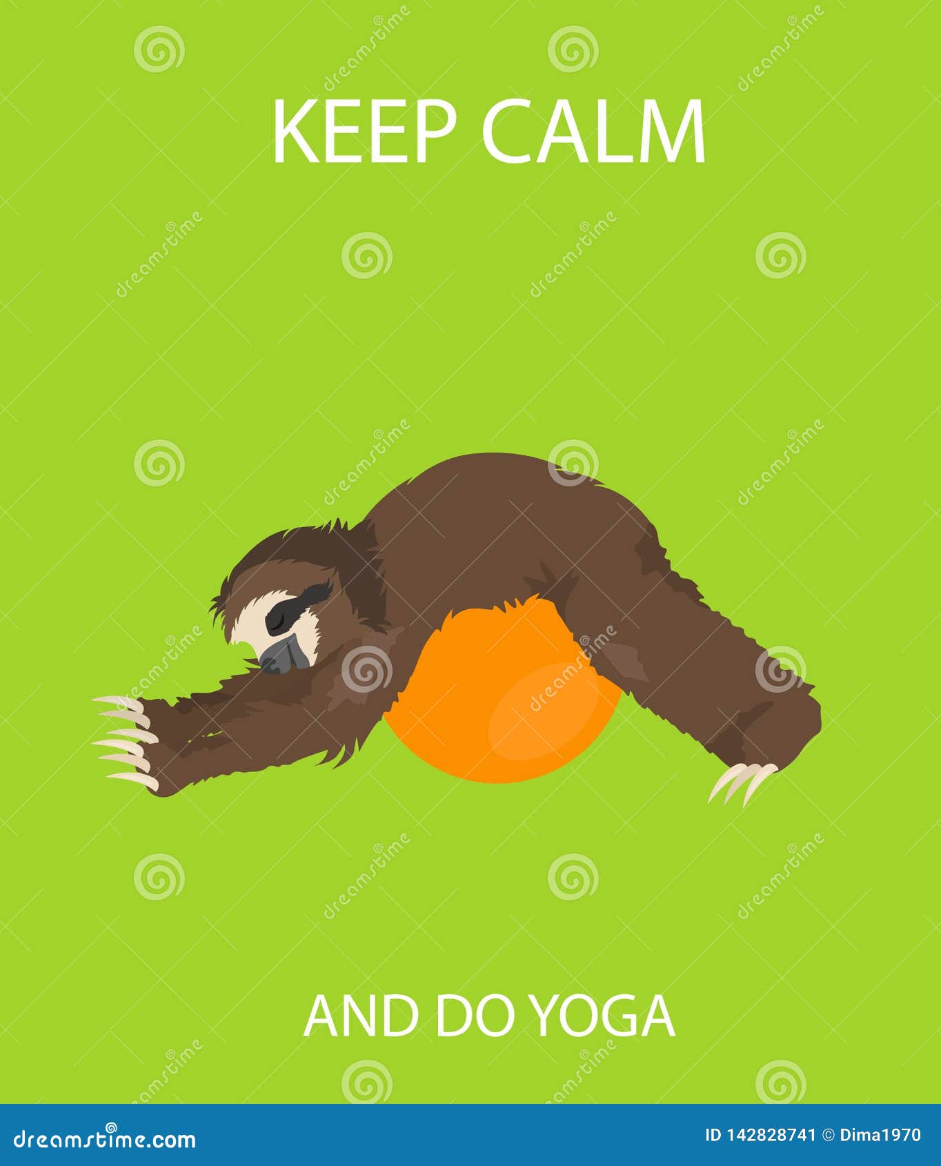 Sloth Yoga Collection. Funny Cartoon Animals in Different Postures Set ...