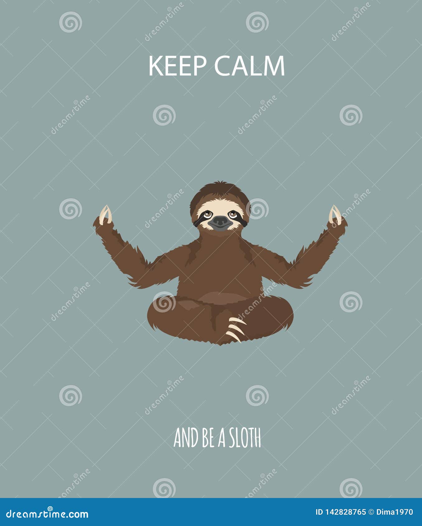 Sloth Yoga Collection. Funny Cartoon Animals in Different Postures Set ...
