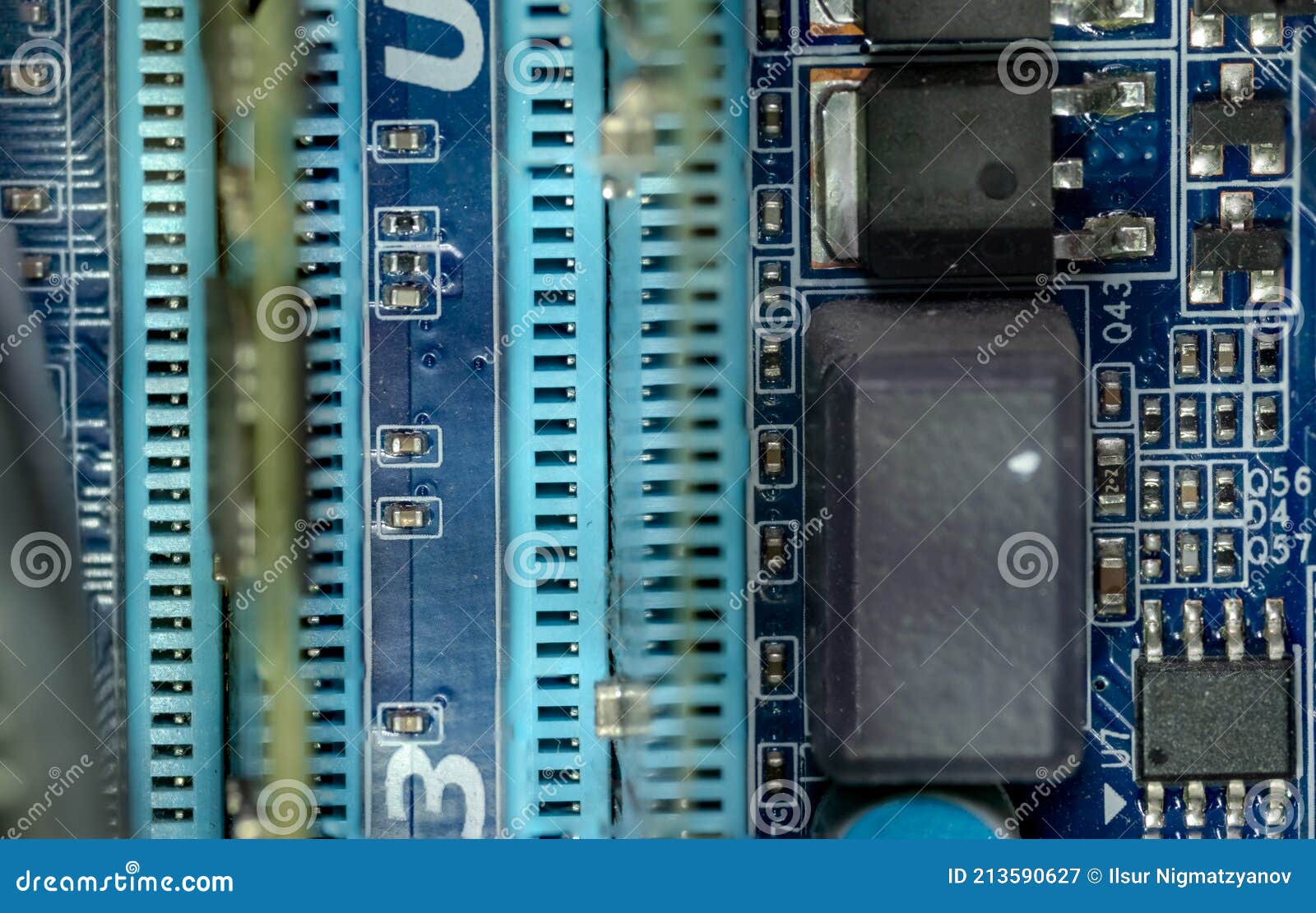 Slots for RAM on the Computer Motherboard Stock Image - Image of ...