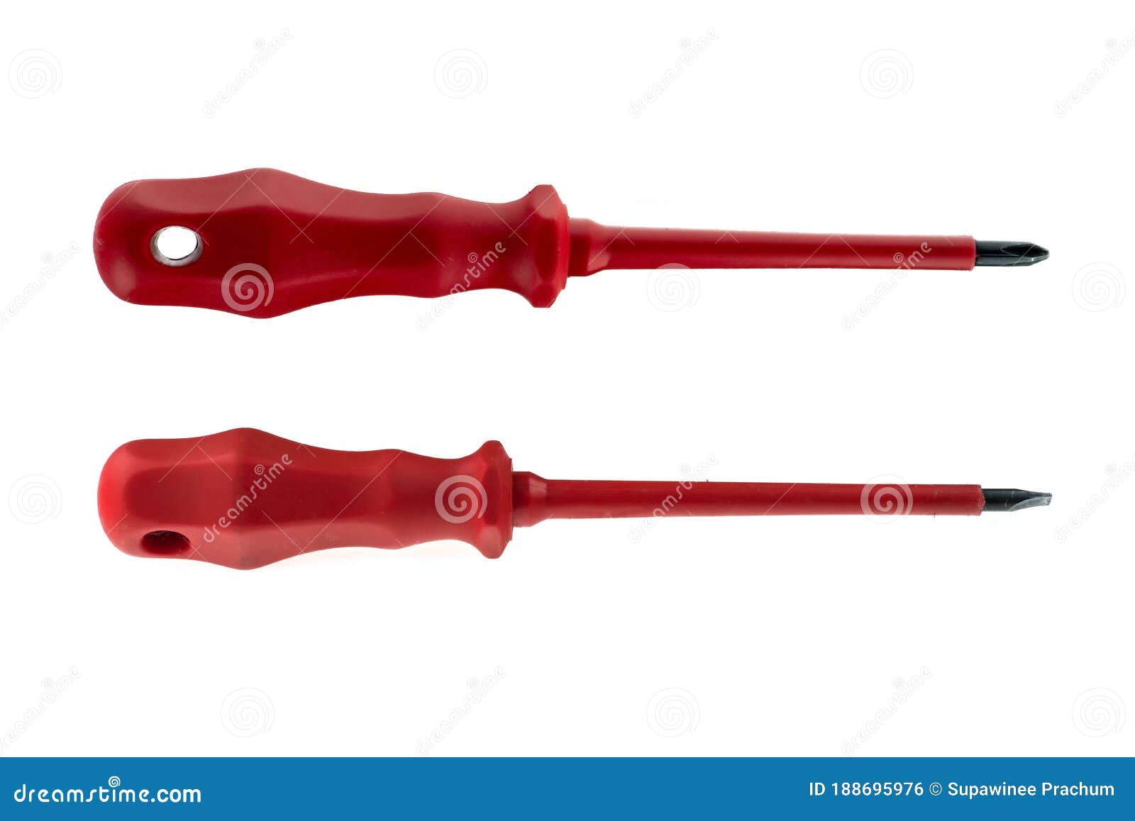 Slotted Driver & Phillips Driver Red Handle Stock Photo - Image of ...