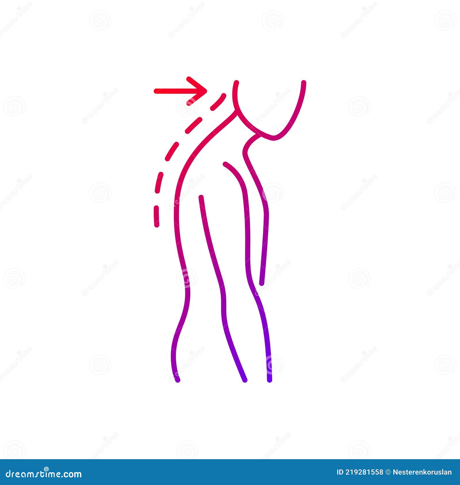 Slouching Gradient Linear Vector Icon Stock Vector - Illustration of ...