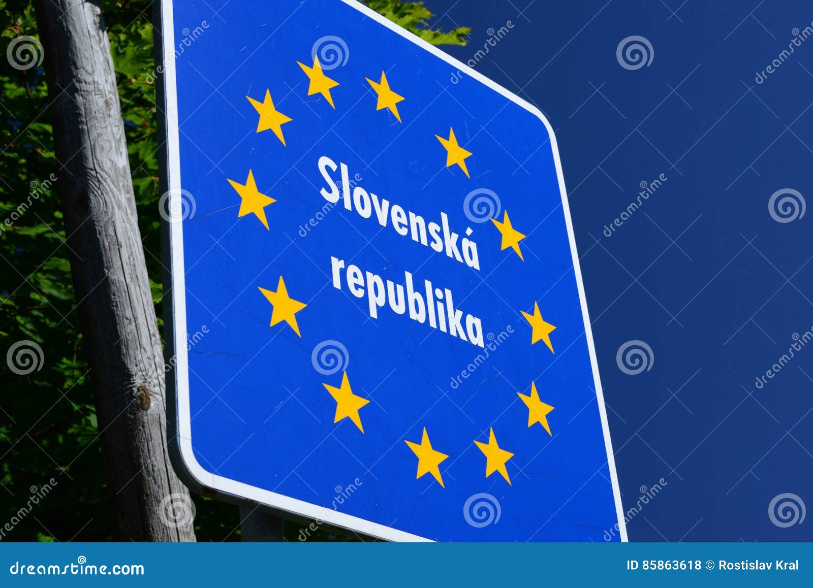 Slovak Border stock photo. Image of sign, asyl, control - 85863618