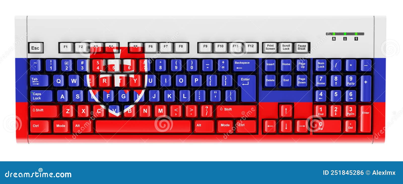 Slovak Flag Painted on Computer Keyboard. 3D Rendering Stock ...
