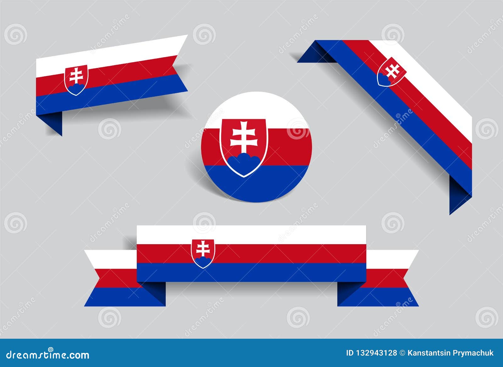 Slovak Flag Stickers and Labels. Vector Illustration. Stock Vector ...