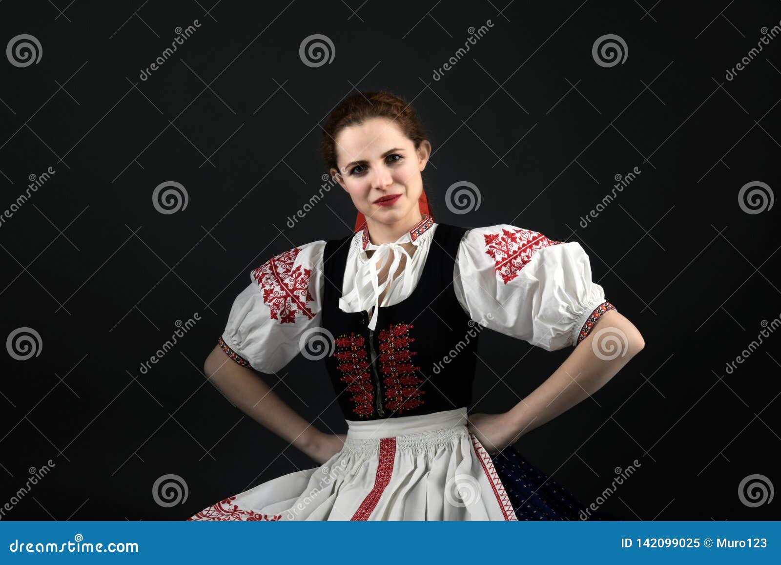 Beautiful slovak woman stock image. Image of dress, historical - 142099025