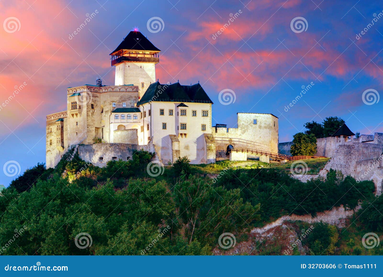 Slovakia Castle - Trencin at Sunrise Stock Photo - Image of castle ...