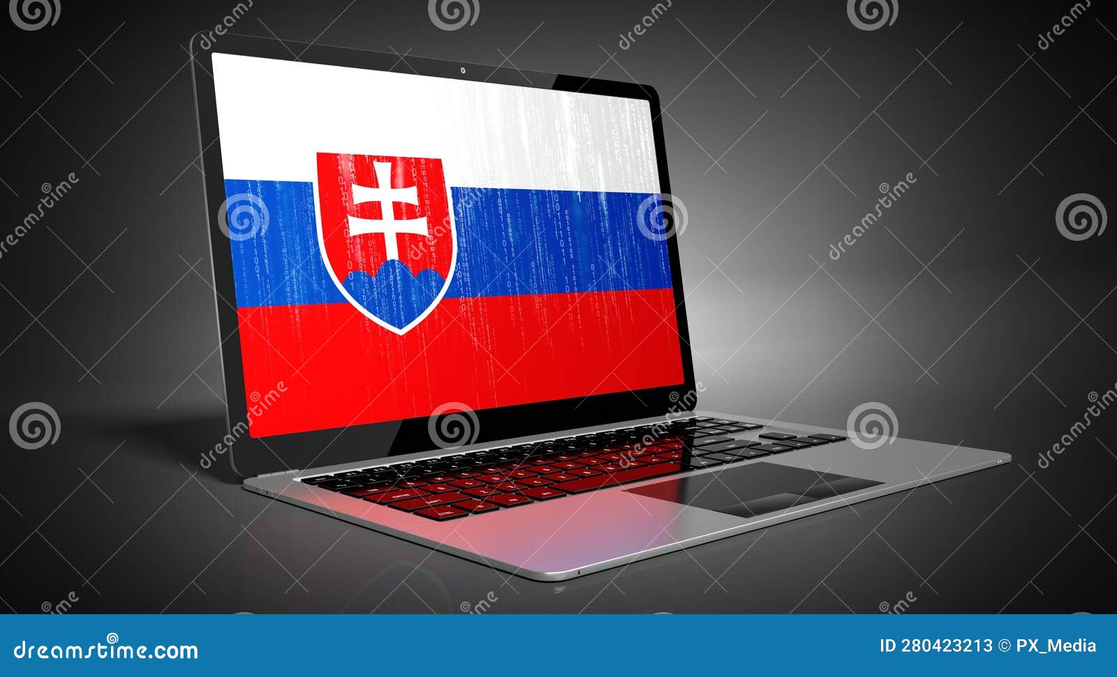 Slovakia - Country Flag and Binary Code on Laptop Screen Stock ...