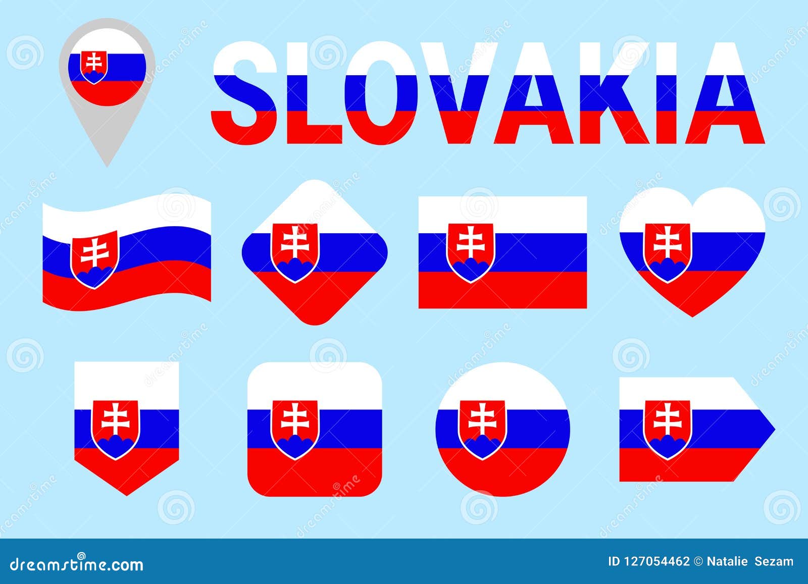 Slovakia Flag Collection. Slovak Flags Set. Vector Flat Isolated Icons ... Slovakia Flag Collection. Slovak Flags Set. Vector Flat Isolated Icons ...