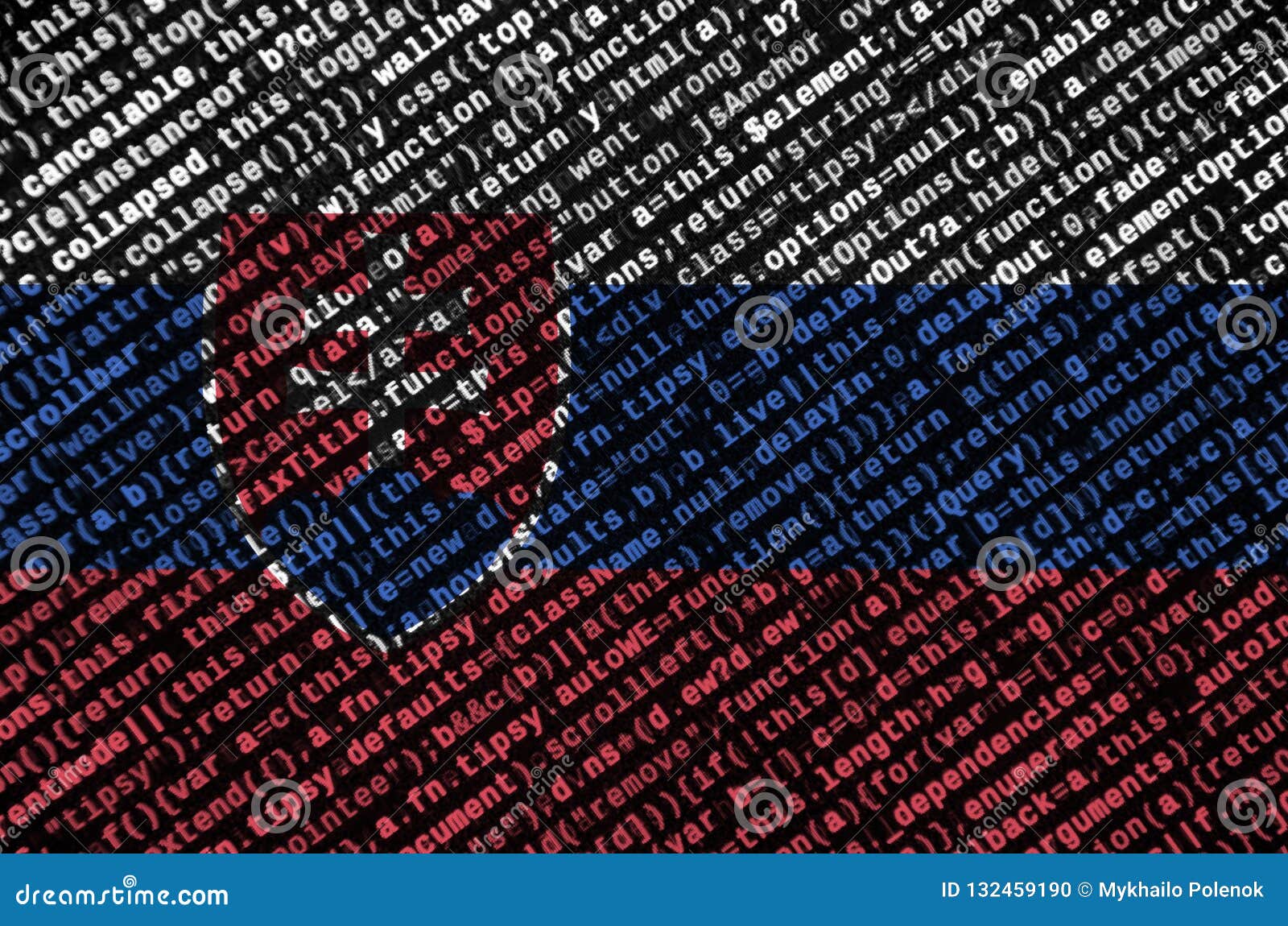 Slovakia Flag is Depicted on the Screen with the Program Code. the ...