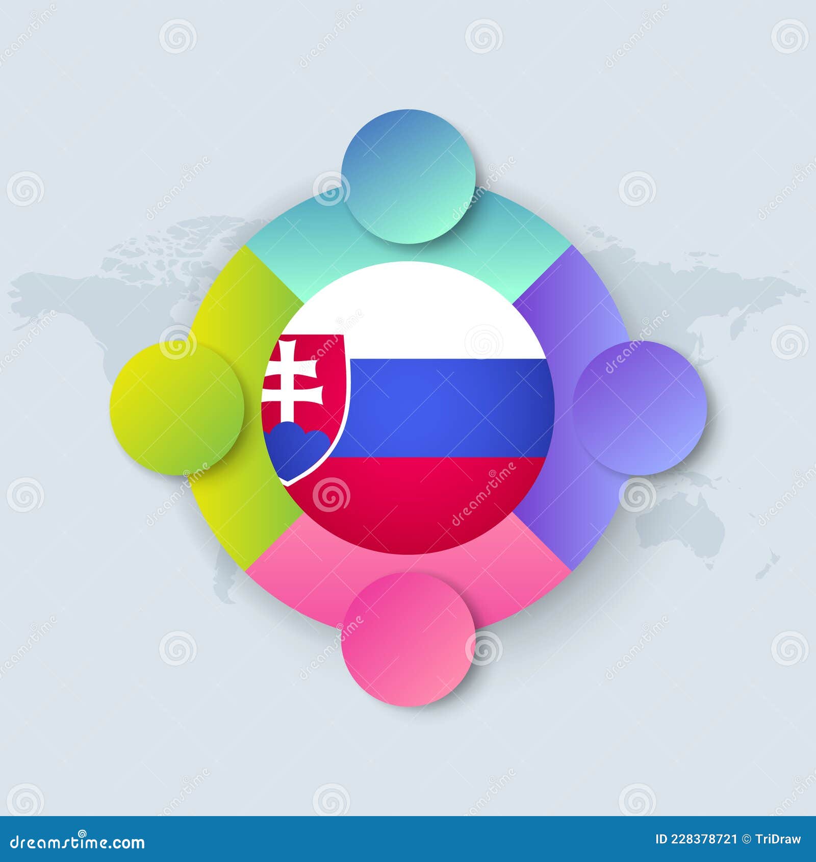 Slovakia Map Infographic Elements With Separate Of Heading Is Total ...