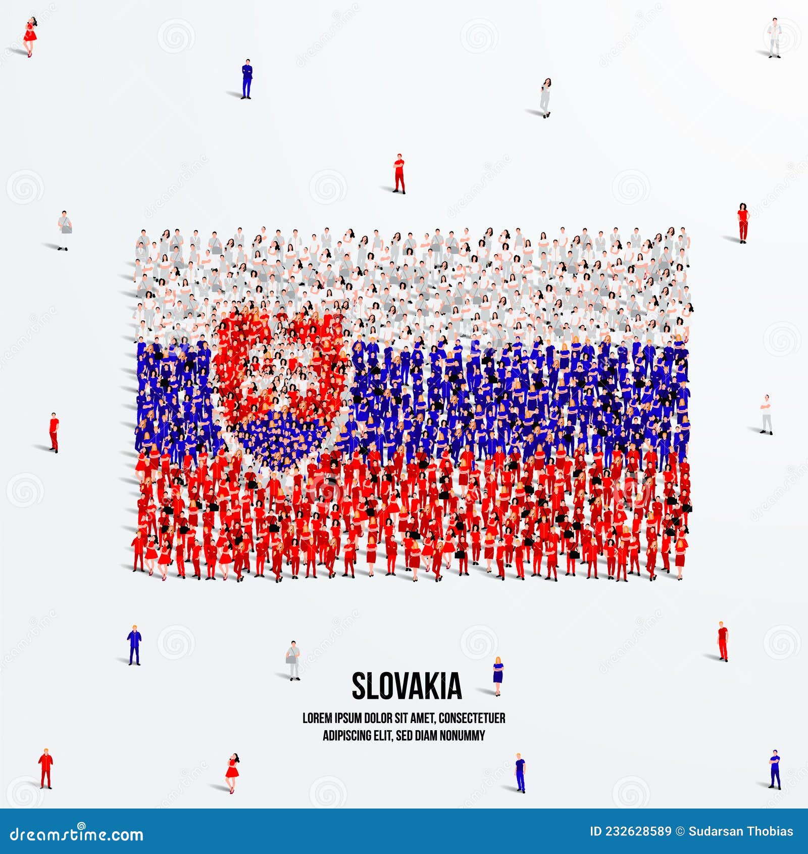 Slovakia People Icon Map. Stylized Vector Silhouette Of Slovakia ...
