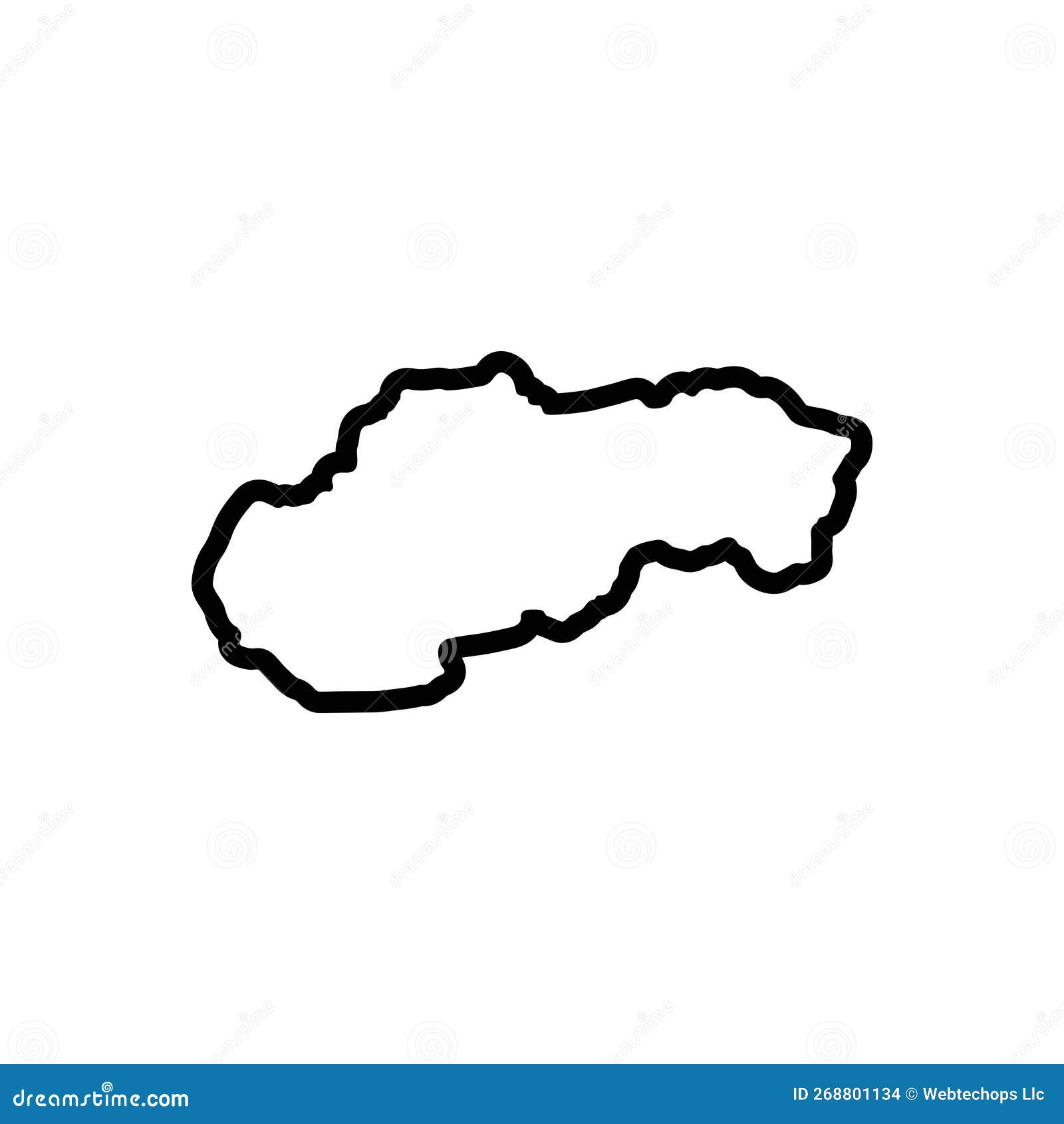 Black Line Icon for Slovakia, Map and Political Stock Vector ...