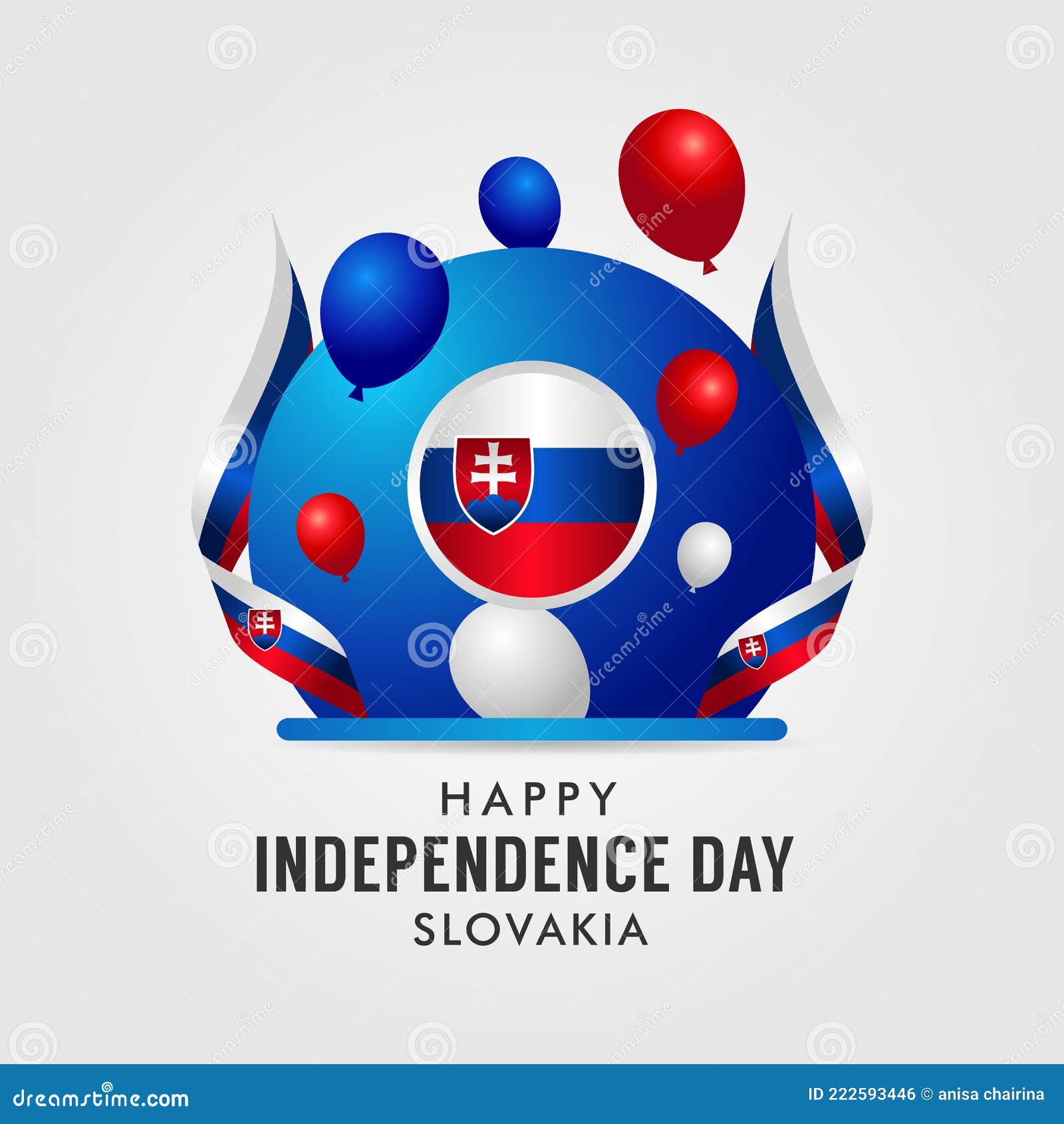 Slovakia Independence Day Background Design Stock Vector - Illustration ...