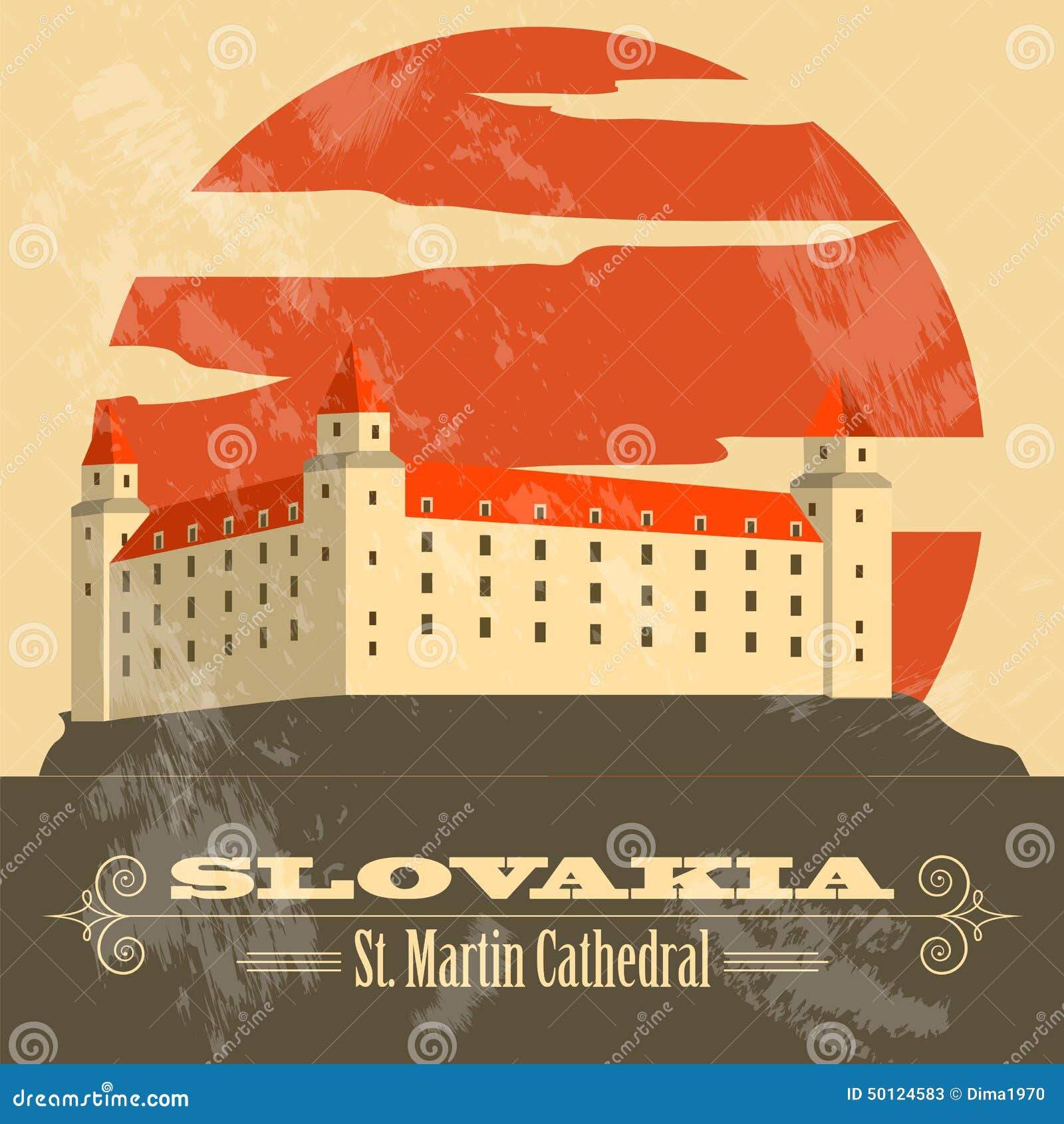 Slovakia Landmarks. Retro Styled Image Stock Vector - Illustration of ...