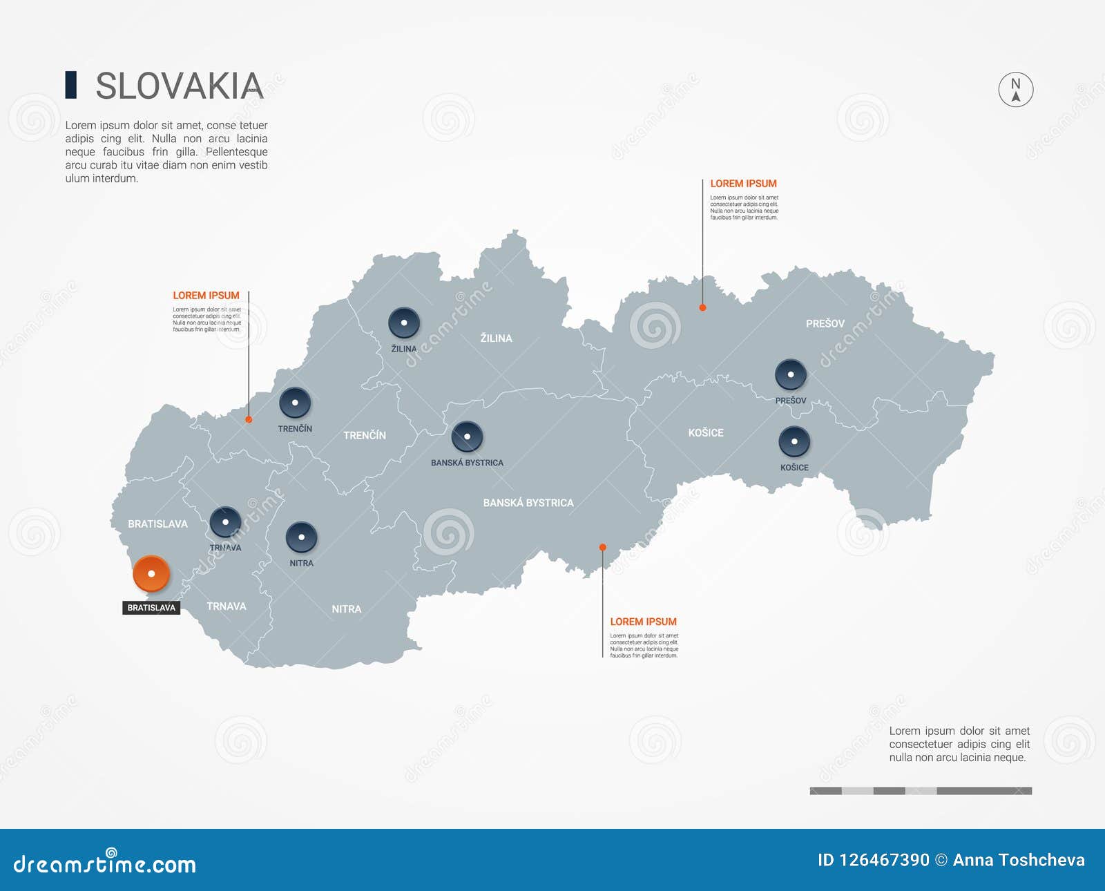 Slovakia Map Infographic Elements With Separate Of Heading Is Total ...