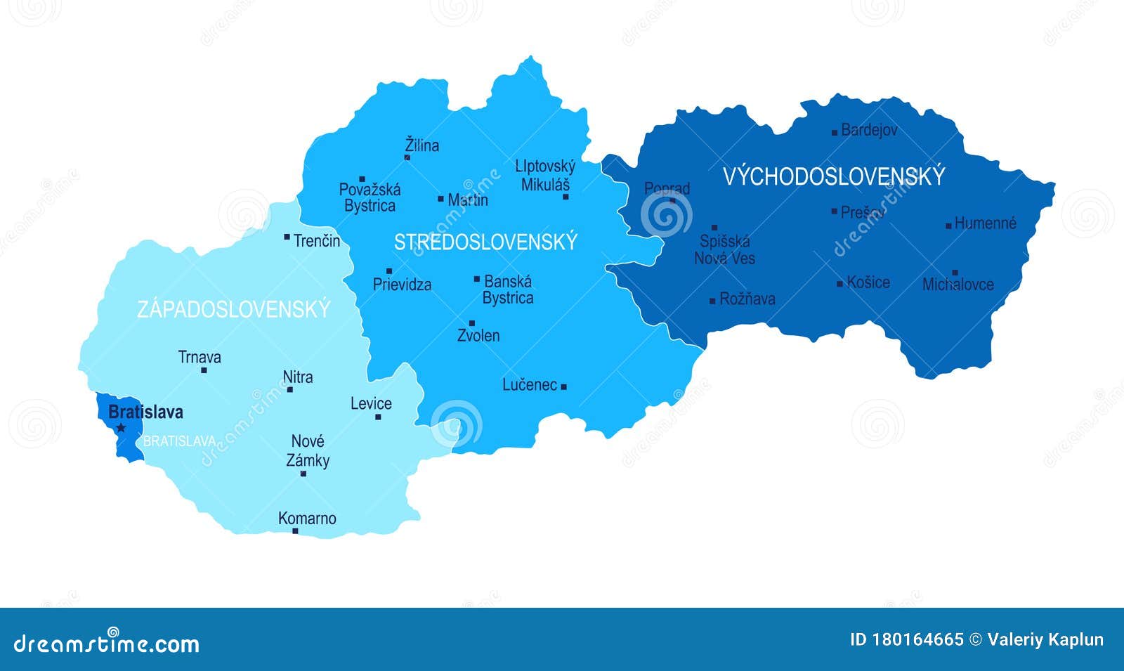 Slovakia Map. Cities, Regions. Vector Stock Illustration - Illustration ...