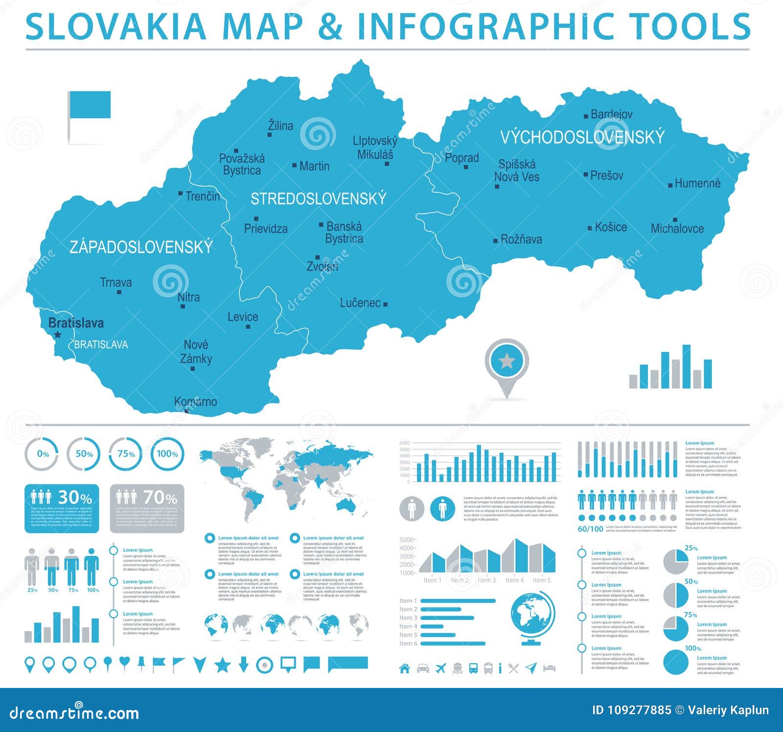 Slovakia Map - Info Graphic Vector Illustration Stock Illustration ...