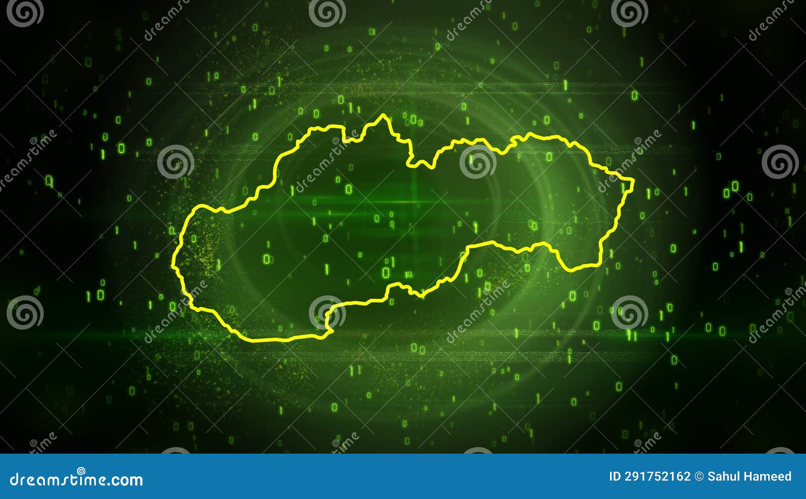 Slovakia Map on Digital Background Stock Illustration - Illustration of ...