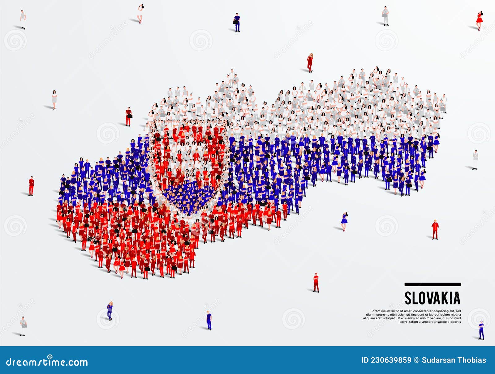 Slovak People Icon Map. Detailed Vector Silhouette. Mixed Crowd Of Men ...