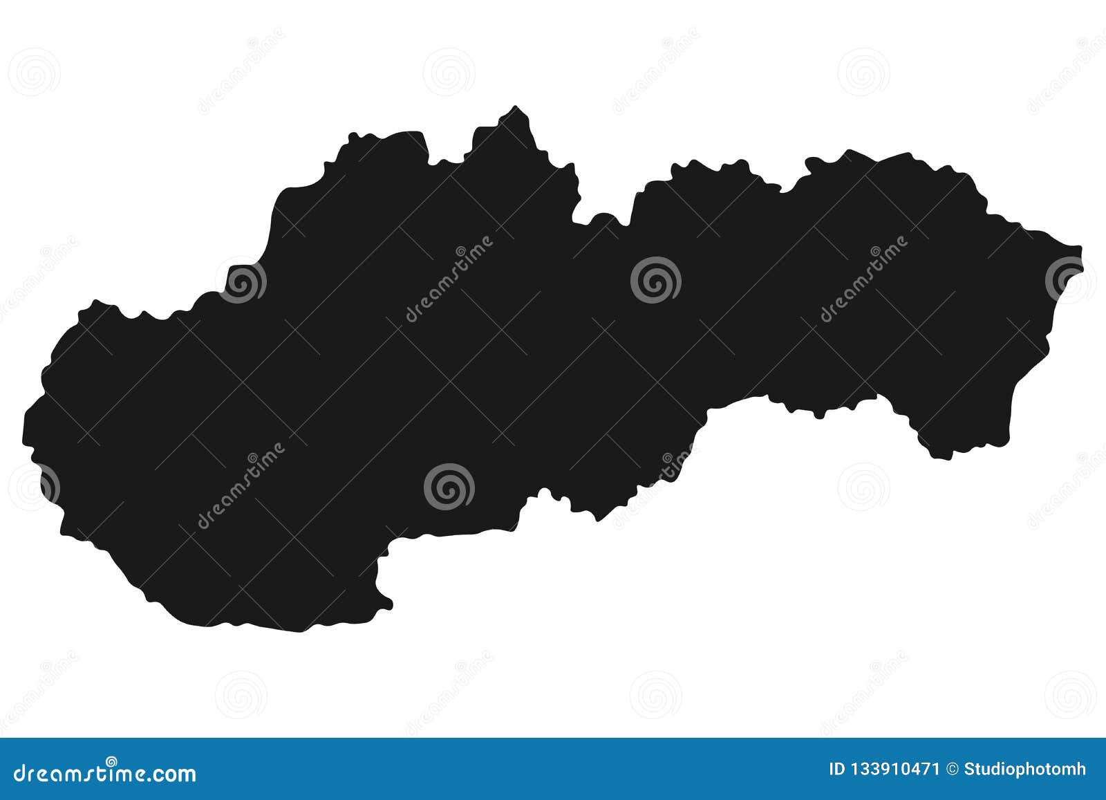 Slovakia Map Illustration Vector. White Isolated Background Stock ...