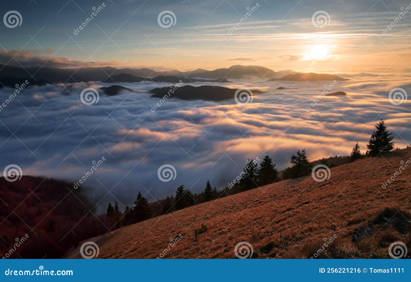 Slovakia Mountain at Sunset, Lysec - Velka Fatra Stock Photo - Image of ...